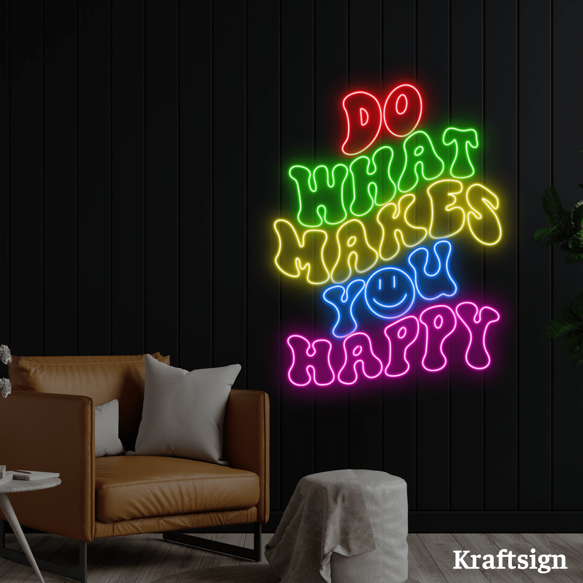 Craftnamesign Do What Makes You Happy Neon Sign, Motivation Quotes ...