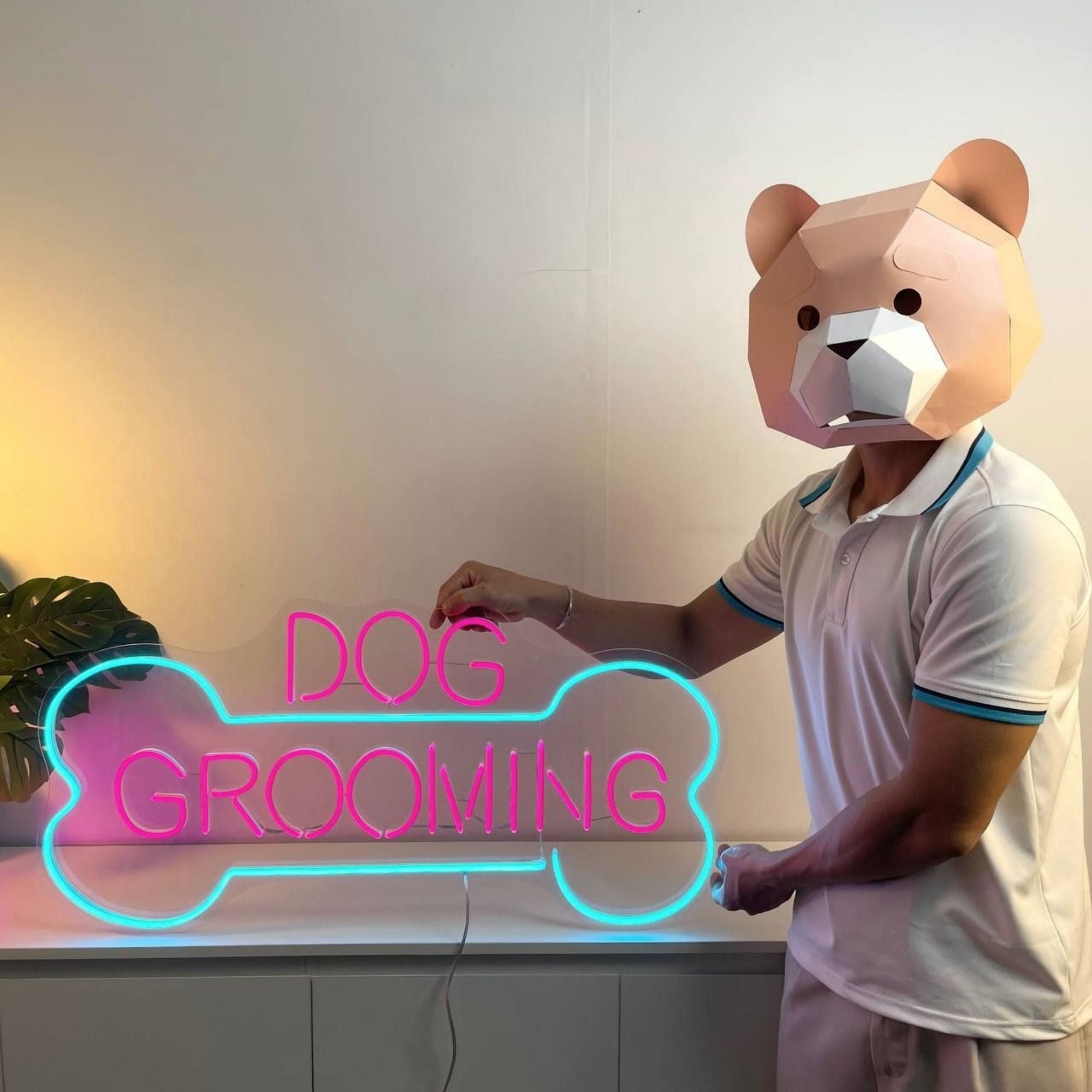 Craftnamesign Dog Grooming Neon Sign Wall Art, Dog Grooming Led Light ...
