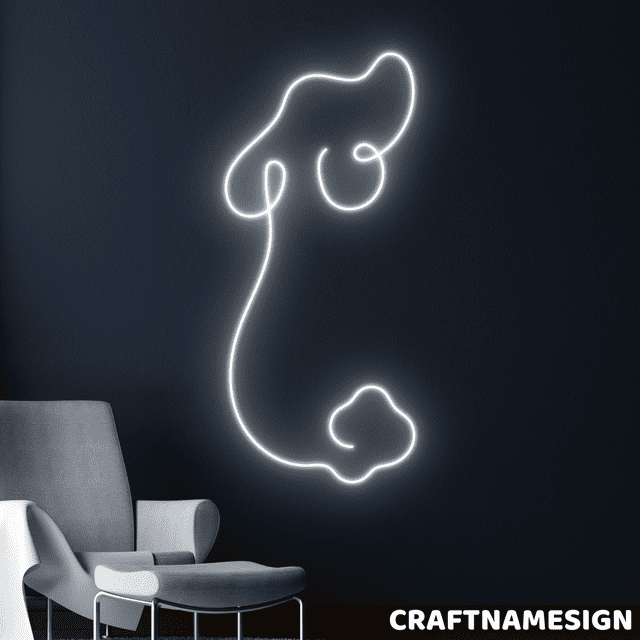 Craftnamesign Dog Line Art Neon Sign, Pet Room Wall Decor, Pet Clinic ...