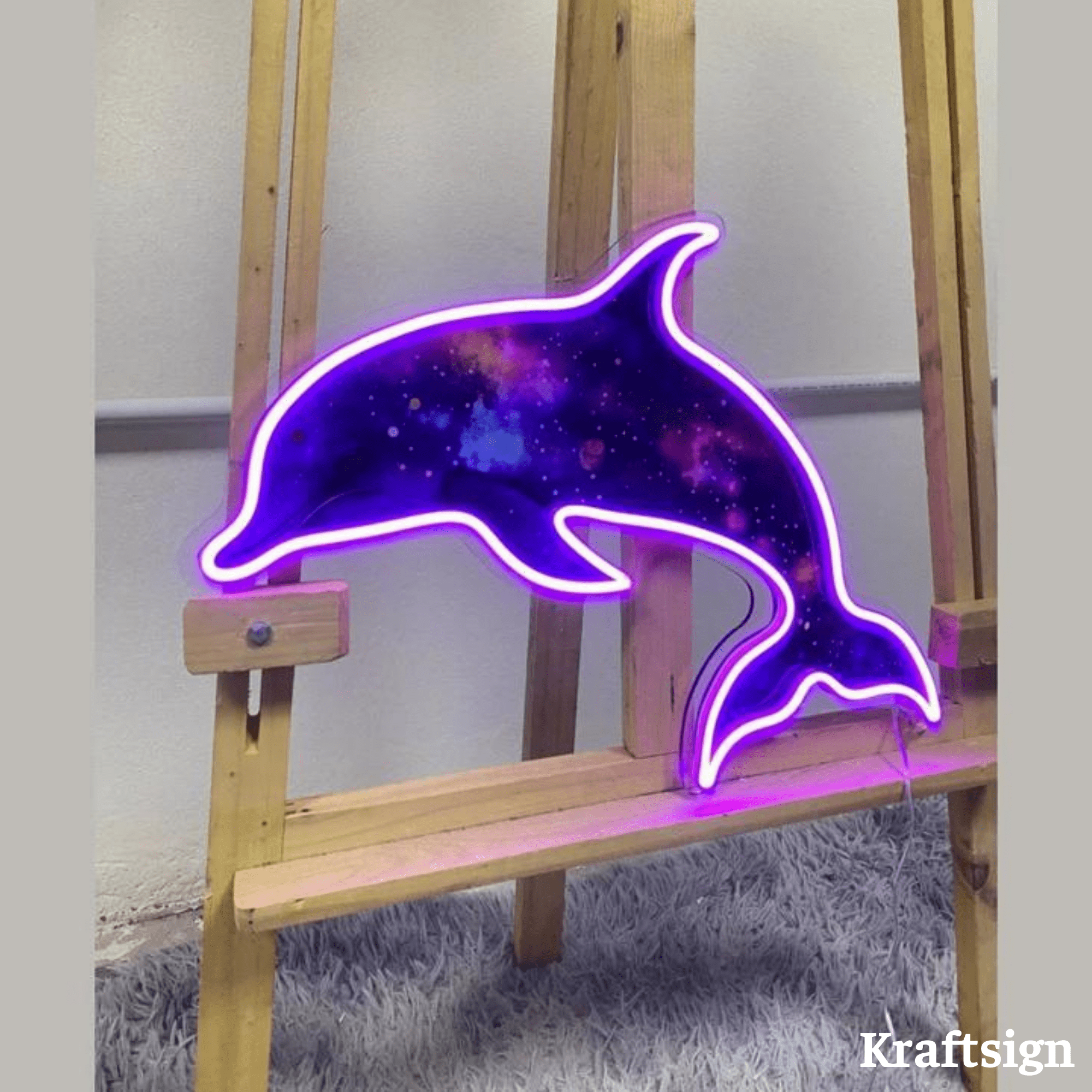 Craftnamesign Dolphin Galaxy Neon Acrylic Print Sign, Dolphin Gifts ...