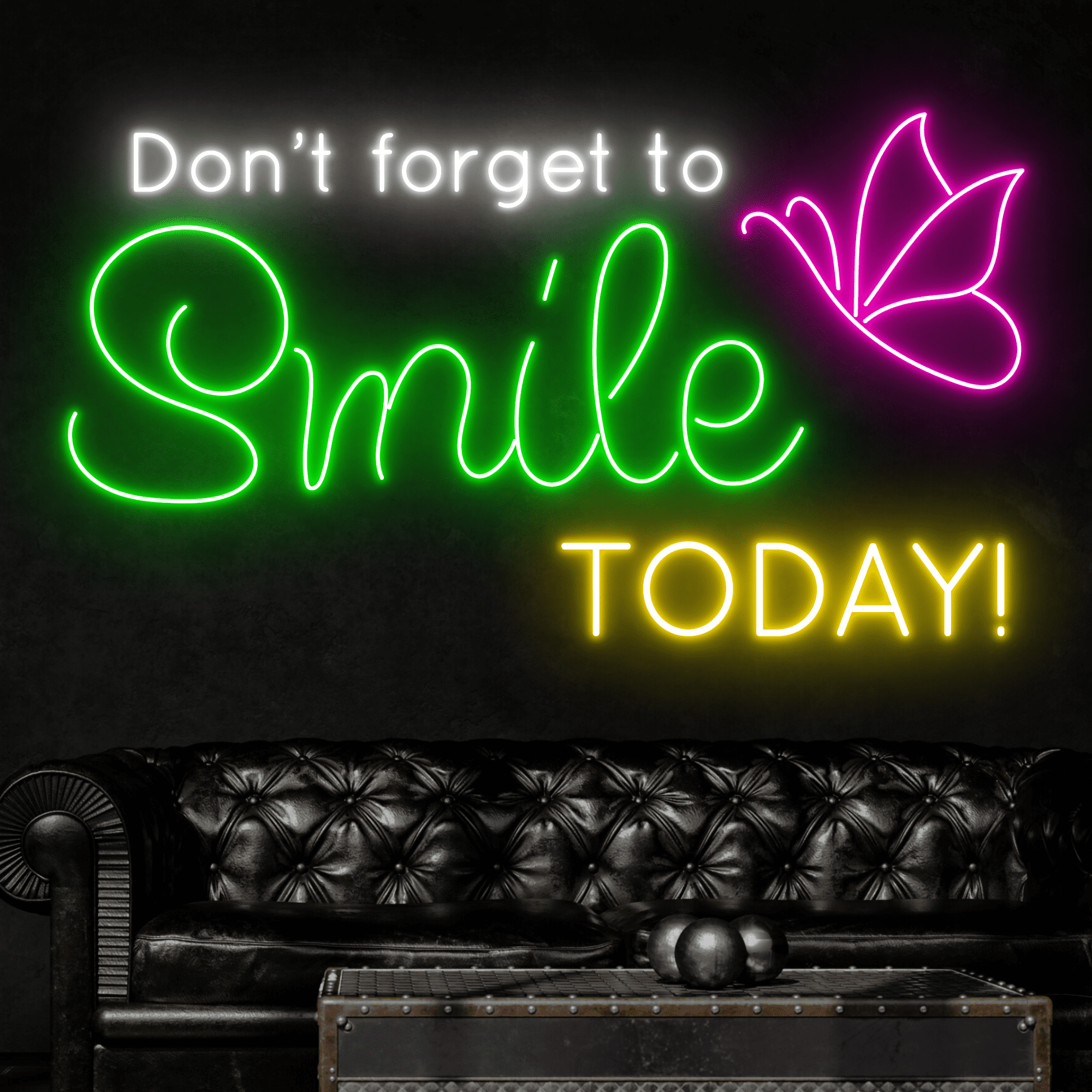 Craftnamesign Don't Forget To Smile Today Neon Sign, Bedroom Wall Decor ...