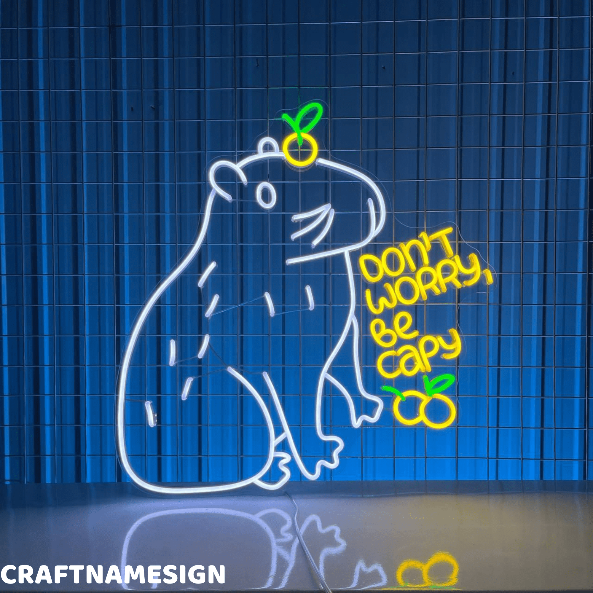 Craftnamesign Don't Worry Be Capy Led Sign, Capybara Decor, Kid Nursery ...