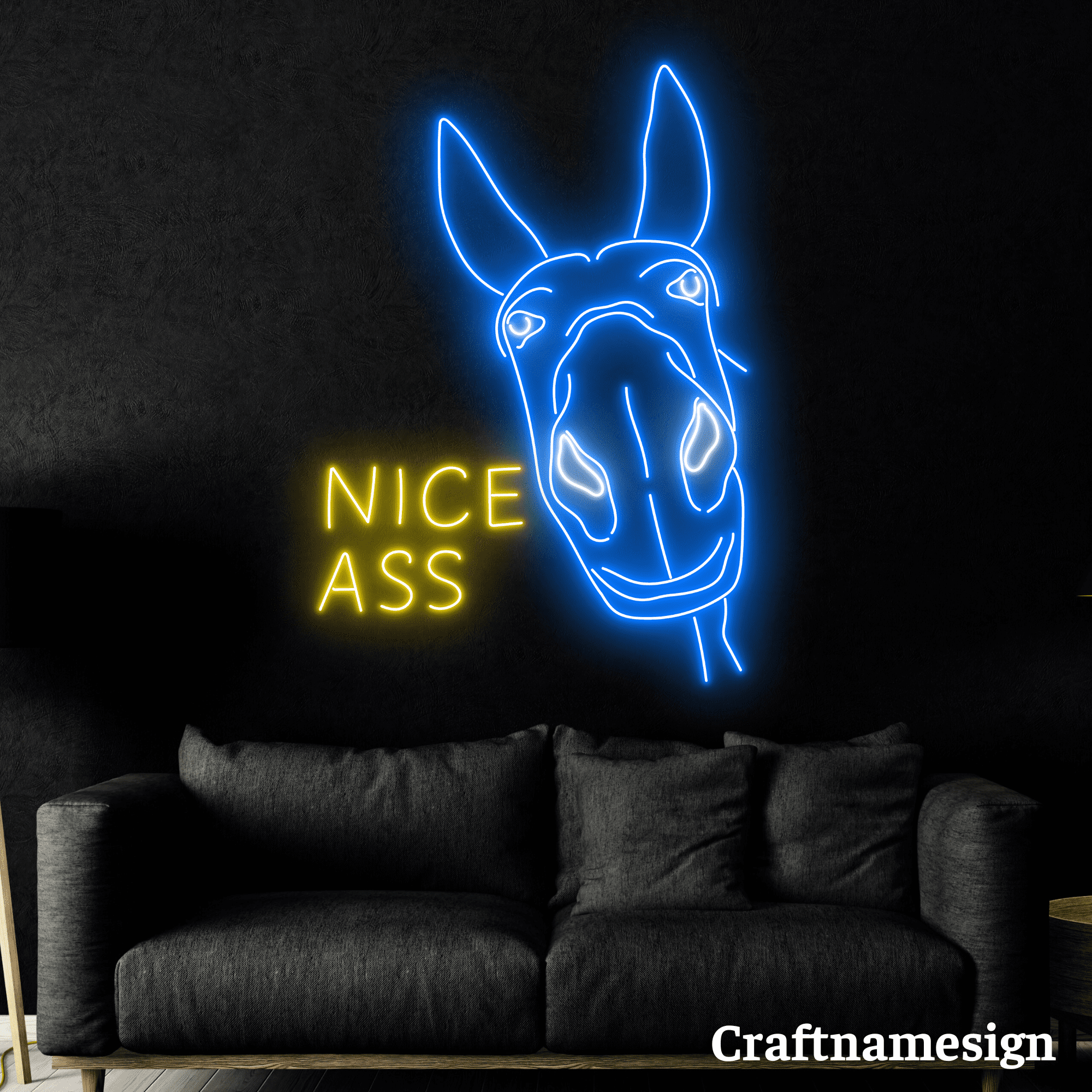 Craftnamesign Donkey Funny Neon Sign for Bar Club Men Cave Shop Wall ...