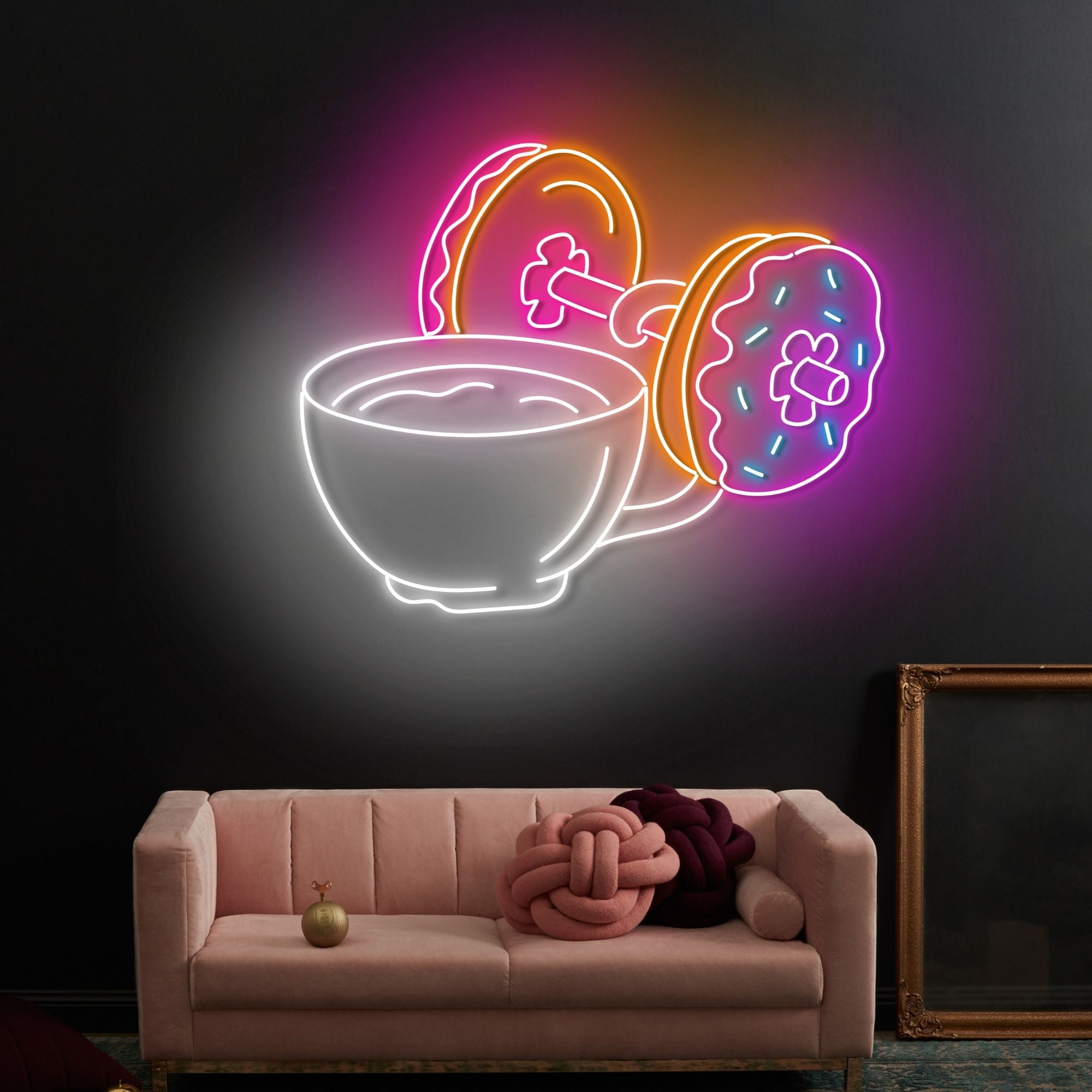 Craftnamesign Donut Coffee Neon Sign, Donut Led Light Decor, Coffee ...