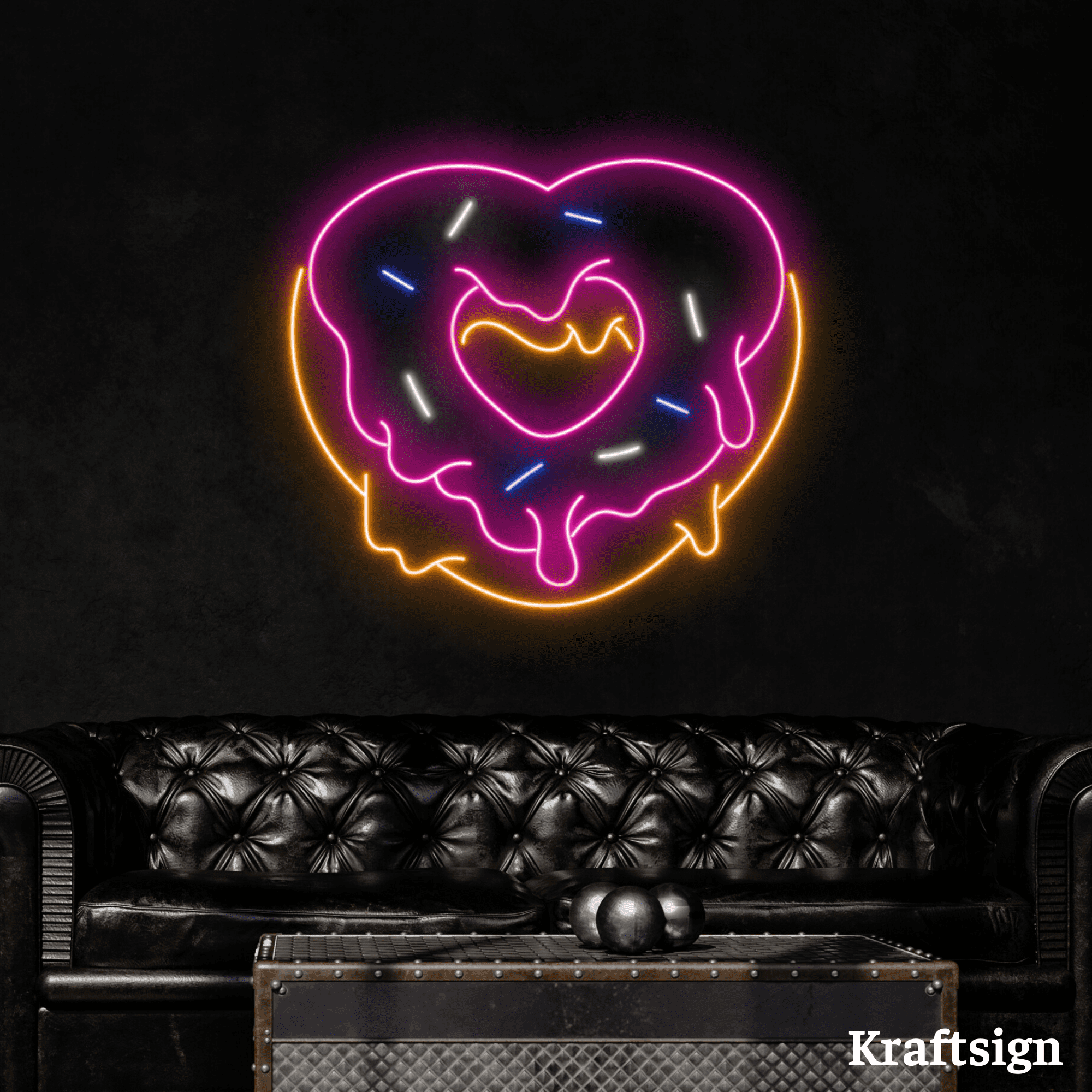 Craftnamesign Donut Heart Neon Signs, Donut Shop Decor, Bakery LED ...