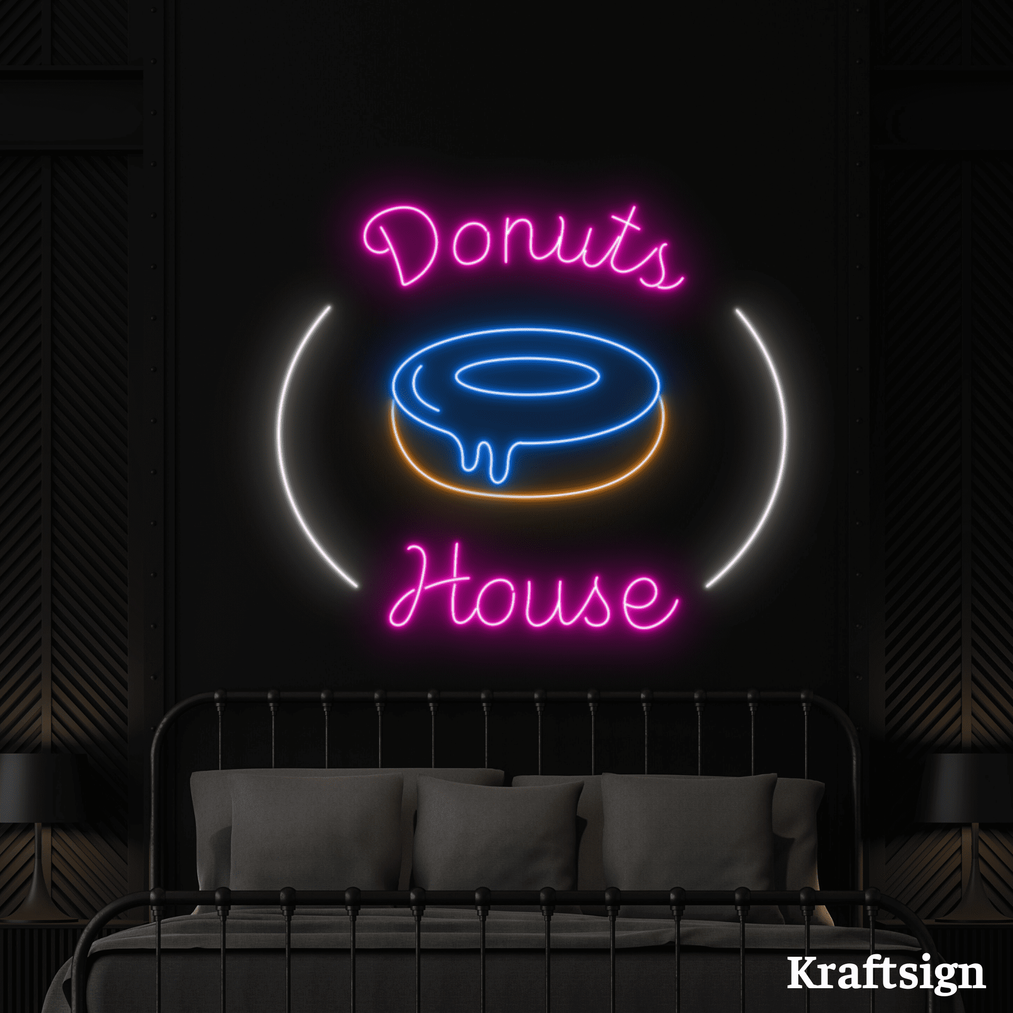 Craftnamesign Donut House Neon Sign, Donut Shop LED Sign, Bakery Wall ...