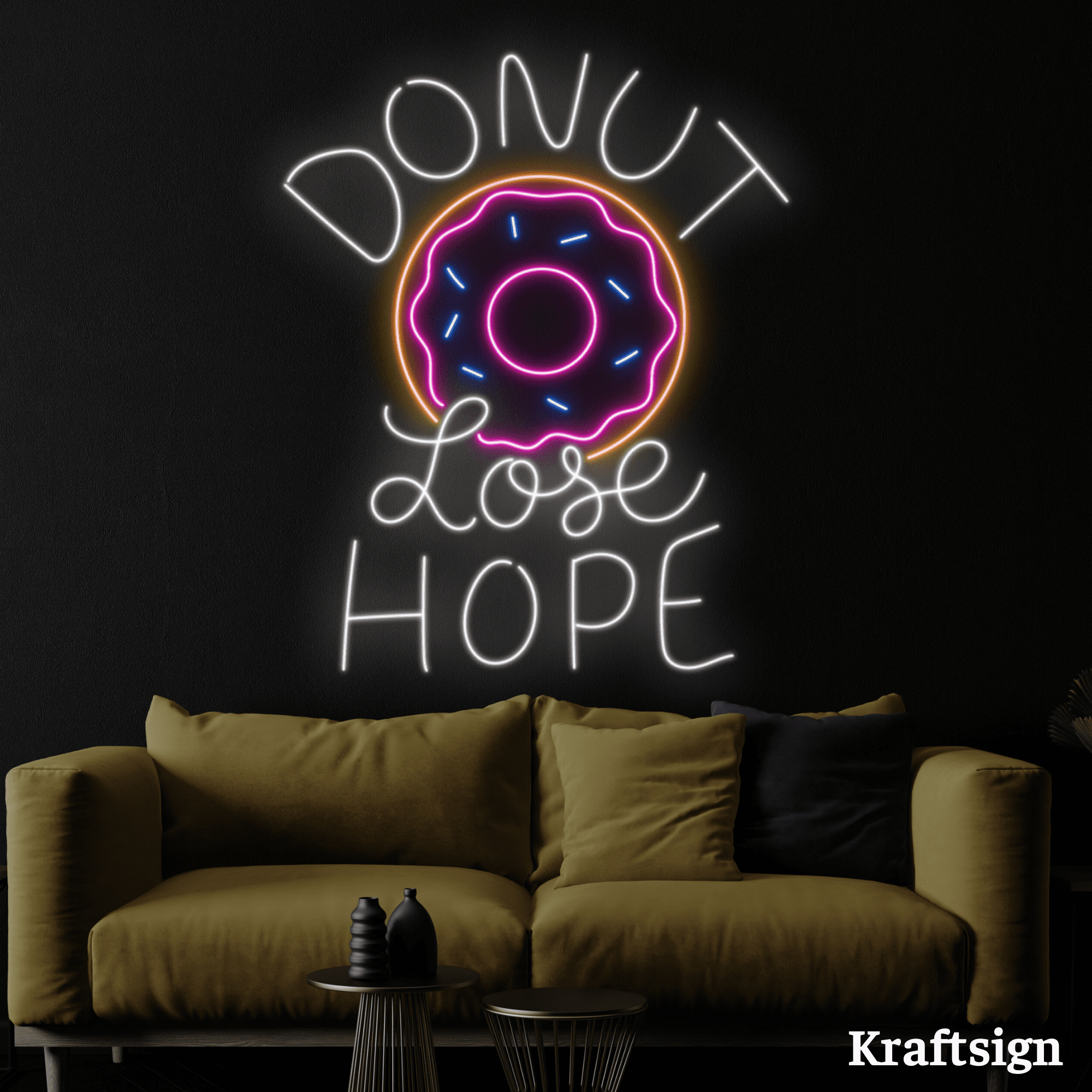 Craftnamesign Donut Lose Hope Neon Sign, Donut Shop Decor, Donut LED ...