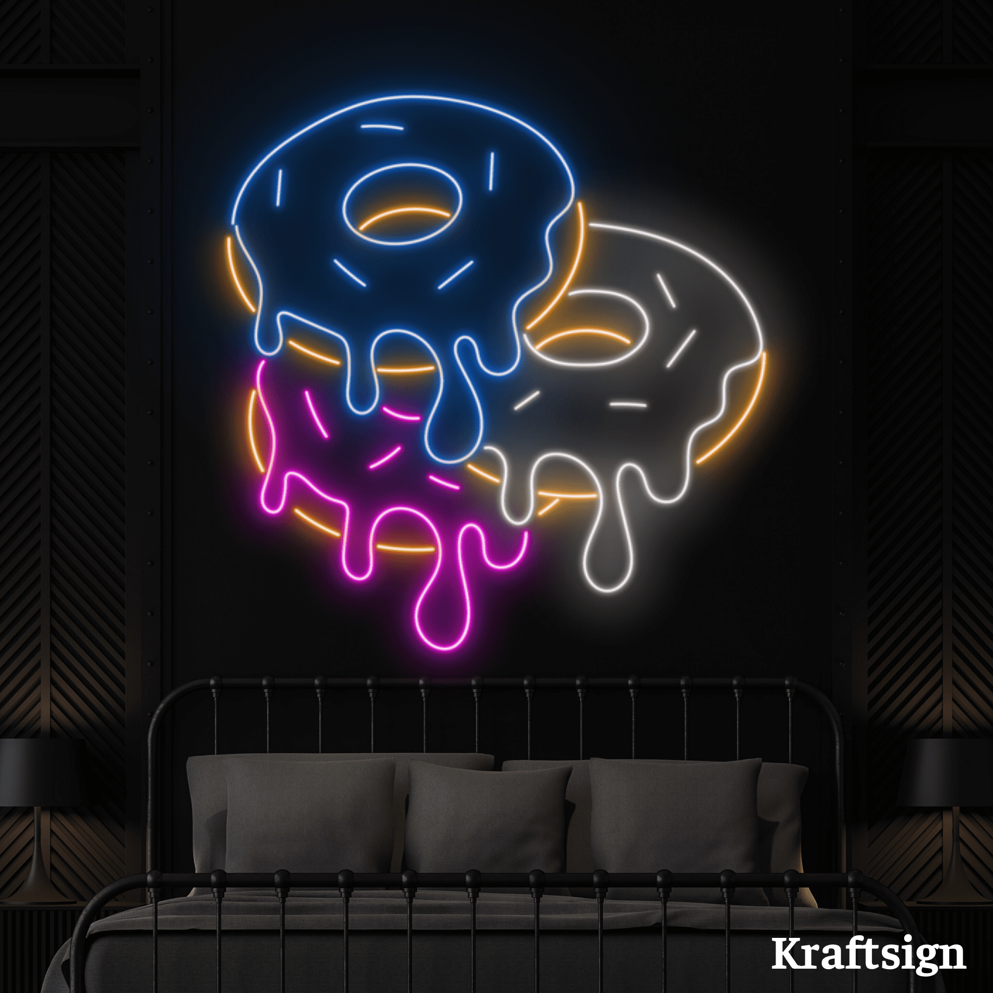 Craftnamesign Donut Neon Sign, Donut Shop LED Sign, Bakery Wall Art ...