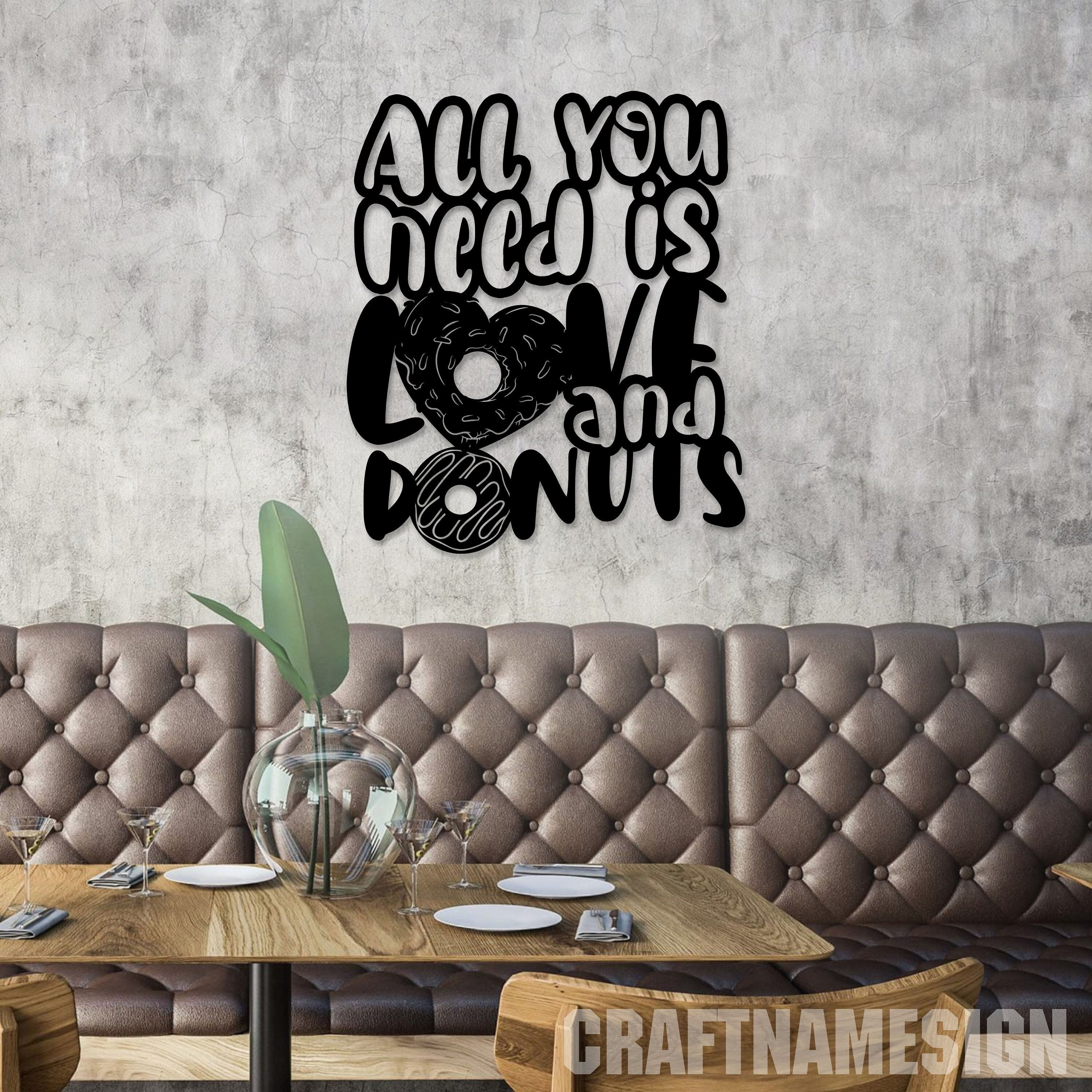 Craftnamesign Donut Shop Metal Wall Art LED Light, Donut Shop Decor ...