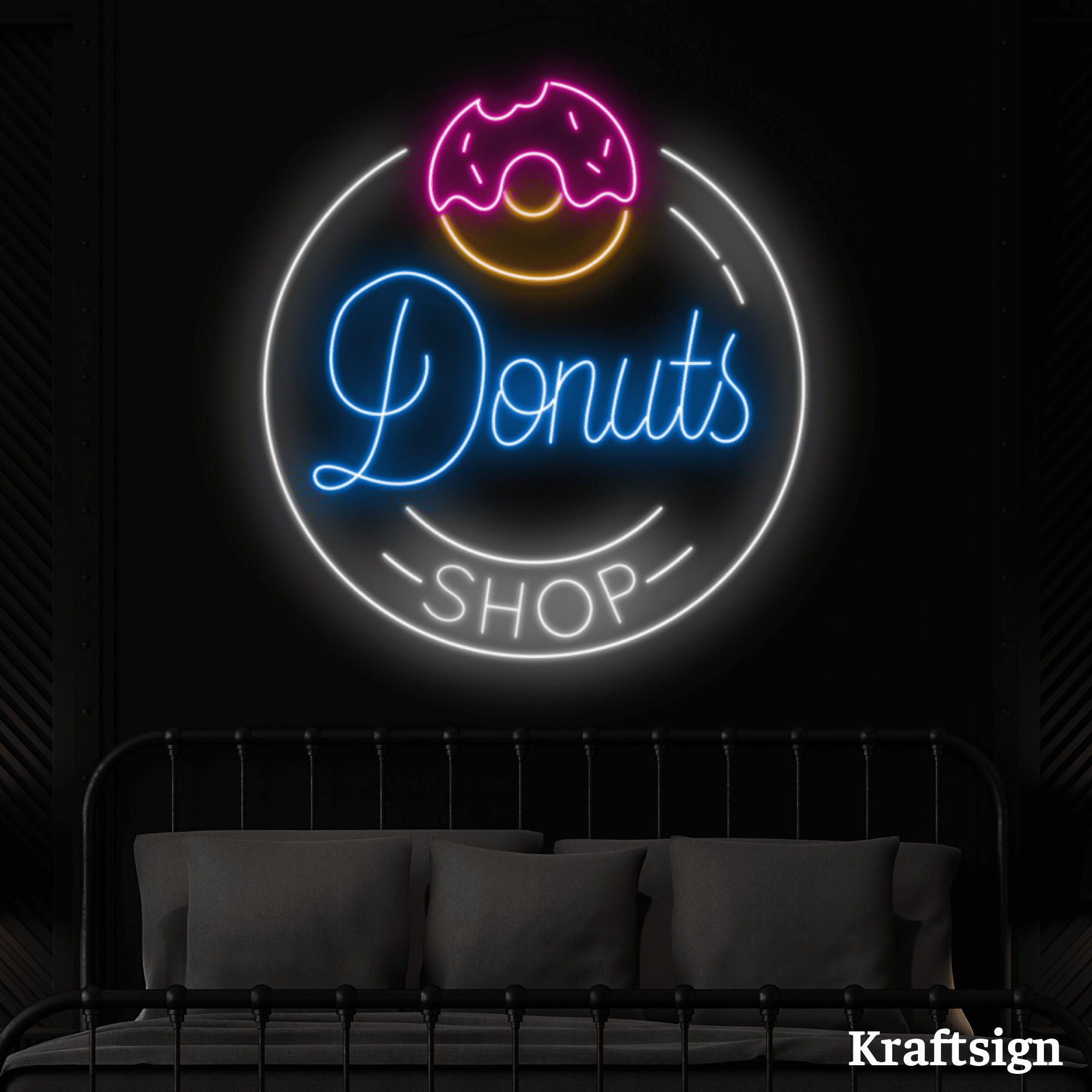 Craftnamesign Donuts Shop Neon Sign, Bakery LED Sign, Donut Shop Wall ...