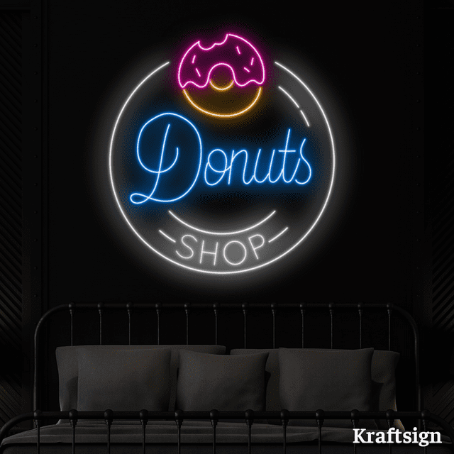 Craftnamesign Donuts Shop Neon Sign, Bakery LED Sign, Donut Shop Wall ...