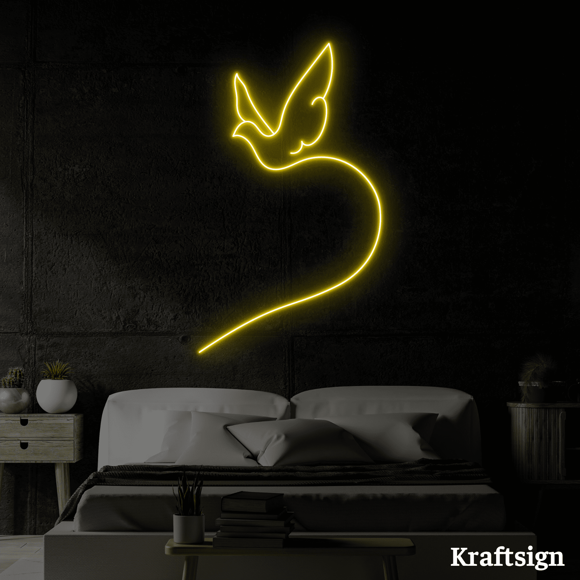 Craftnamesign Dove Bird Neon Sign, Bedroom Decor, Dove Bird Lover Gifts ...