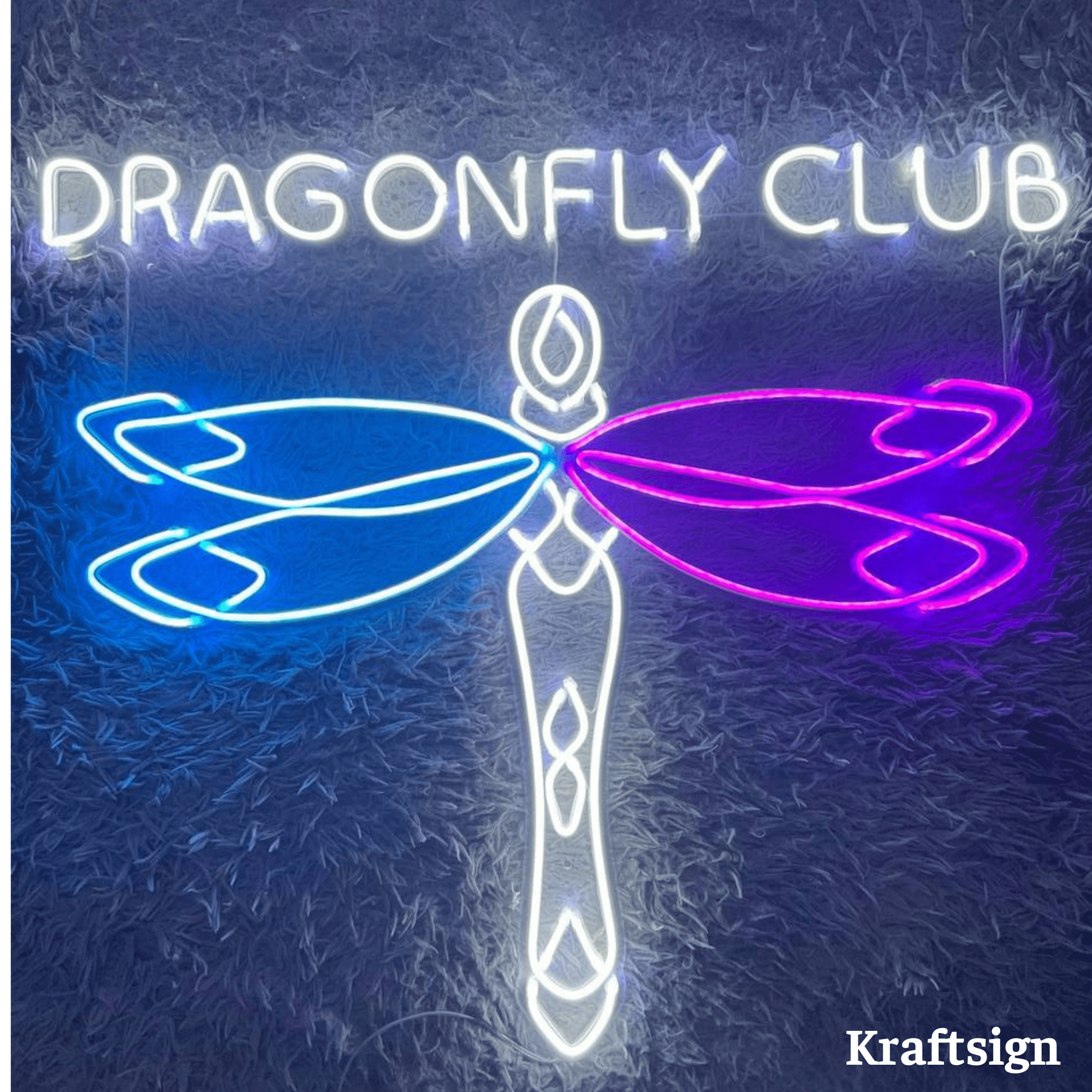 Craftnamesign Dragonfly Club Neon Sign, Custom Name Sign, Dragonfly ...