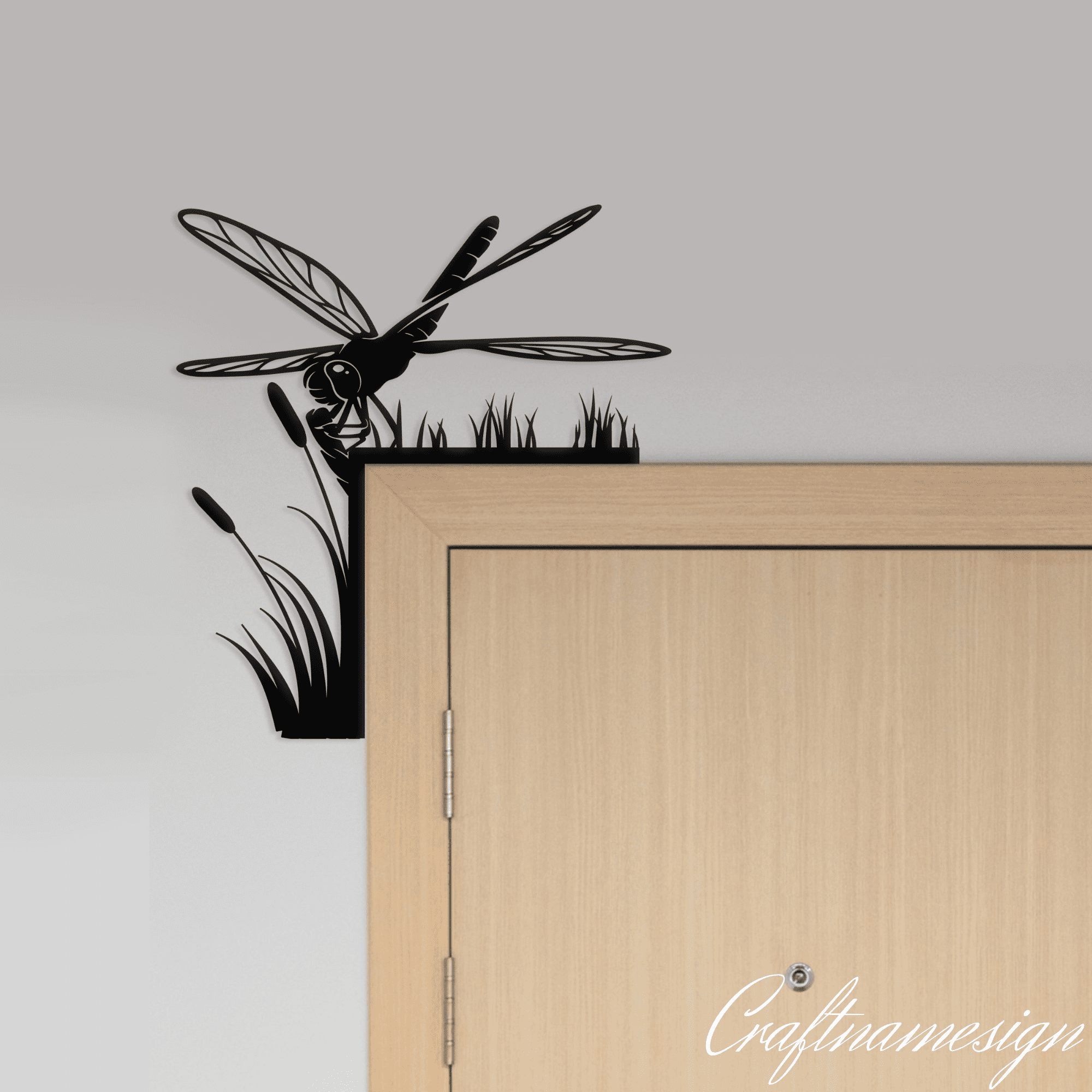 Craftnamesign Dragonfly Metal Door Corner Sign, Home Door Corner ...