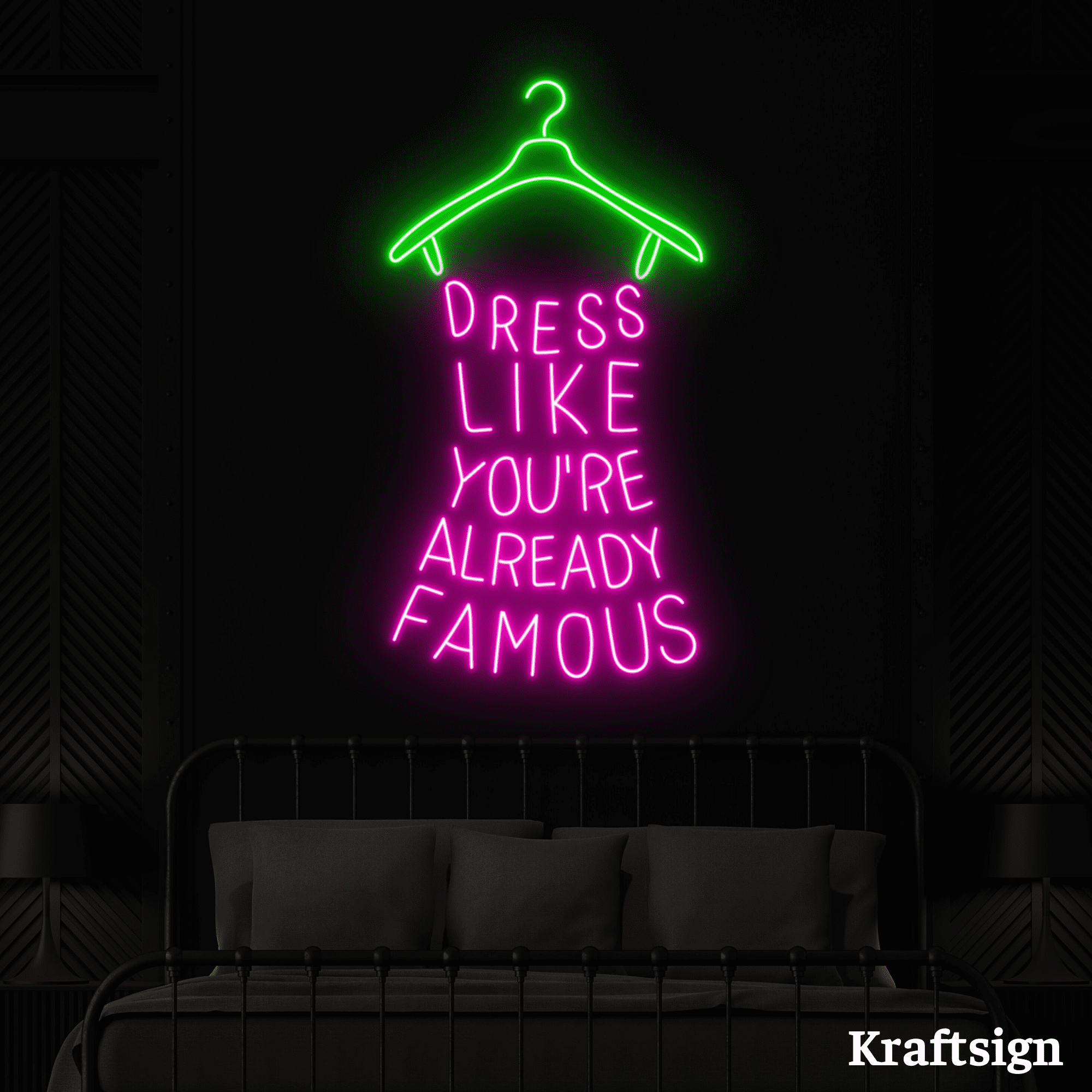Craftnamesign Dress Like You're Already Famous Neon Sign, Clothes Shop ...