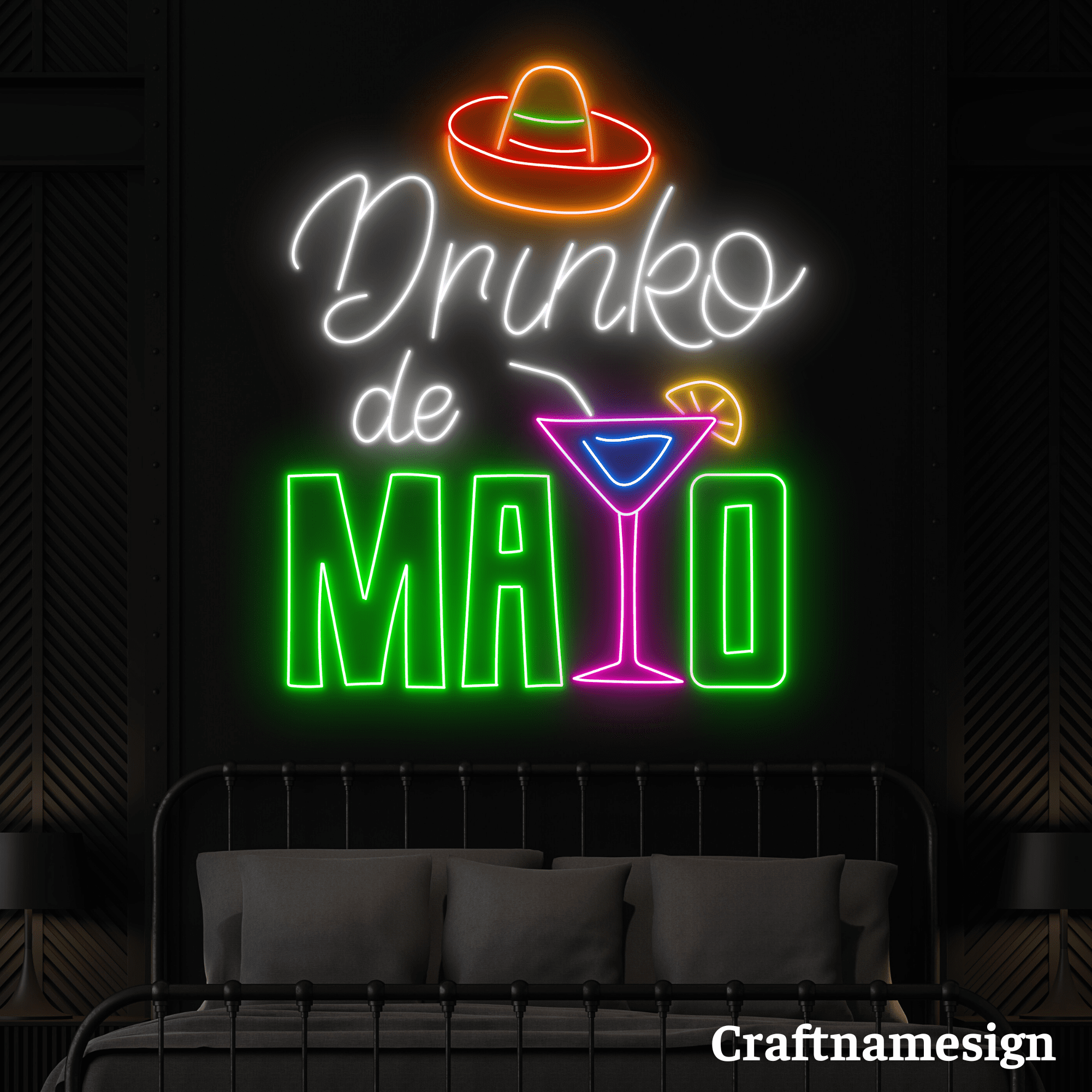 Craftnamesign Drinks De Mayo Neon Sign for Cinco De Mayo Festival Bar ...