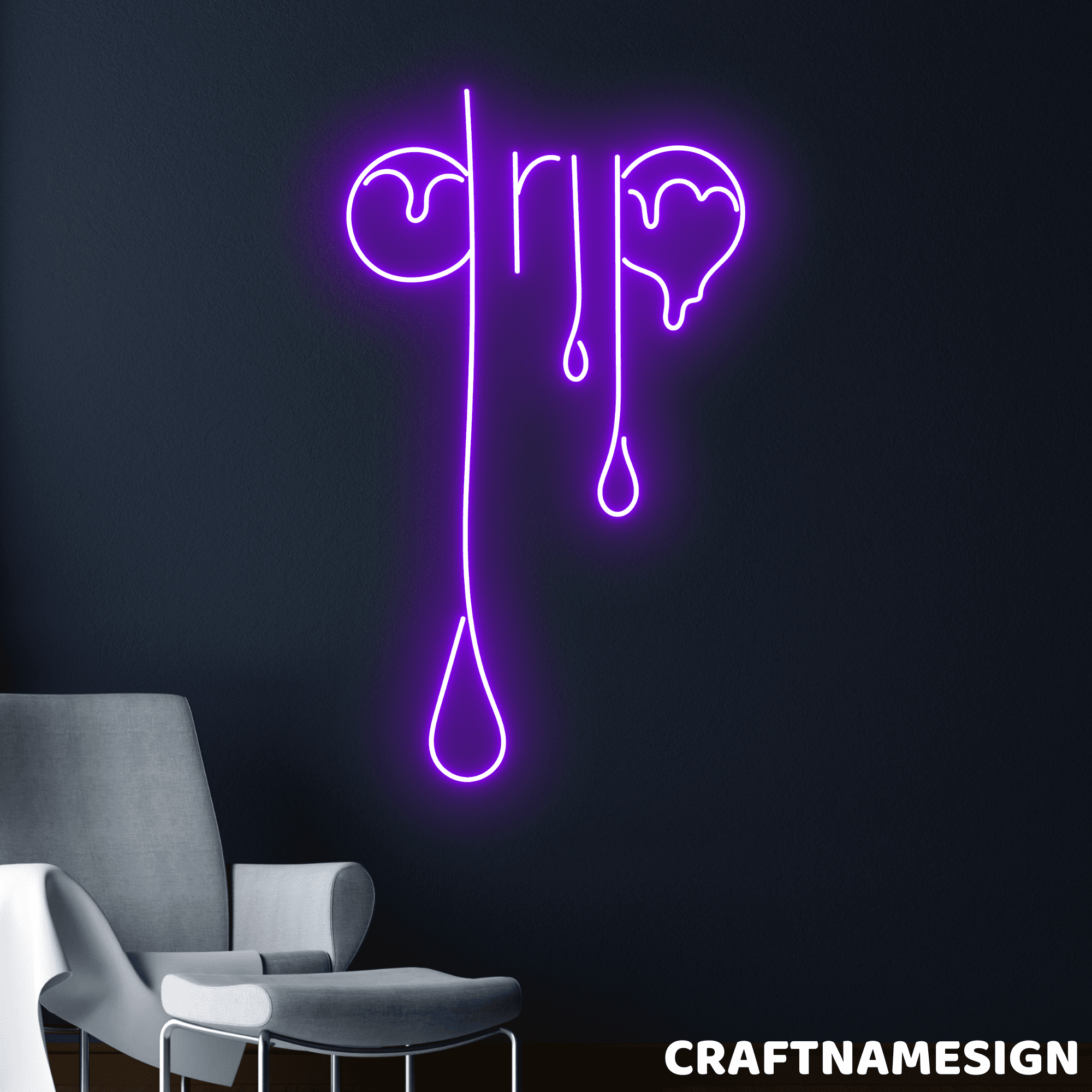 Craftnamesign Drip Neon Signs, Dripping Wall Decor, Bar Pub Wall Art ...