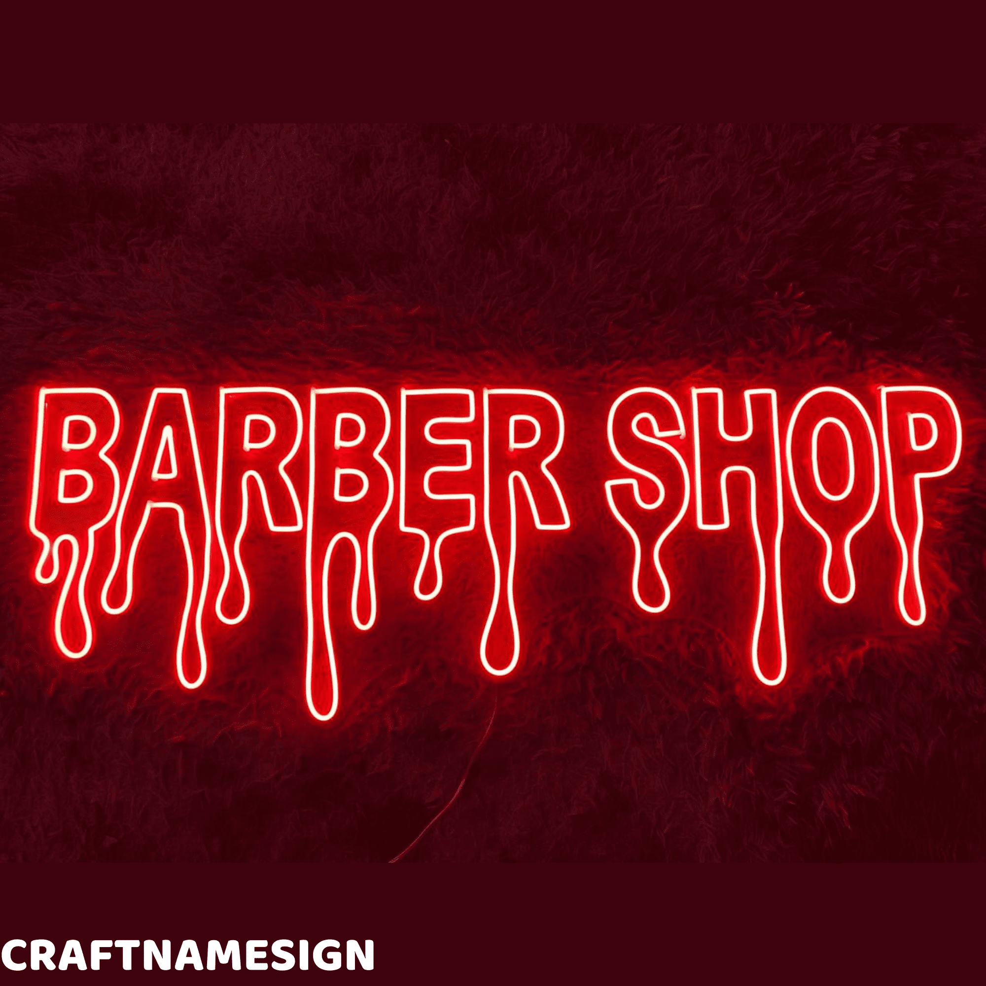 Craftnamesign Dripping Barber Shop Neon Sign, Barber Theme Decor, Hair ...