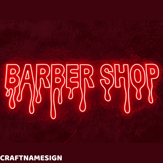 Craftnamesign Dripping Barber Shop Neon Sign, Barber Theme Decor, Hair ...