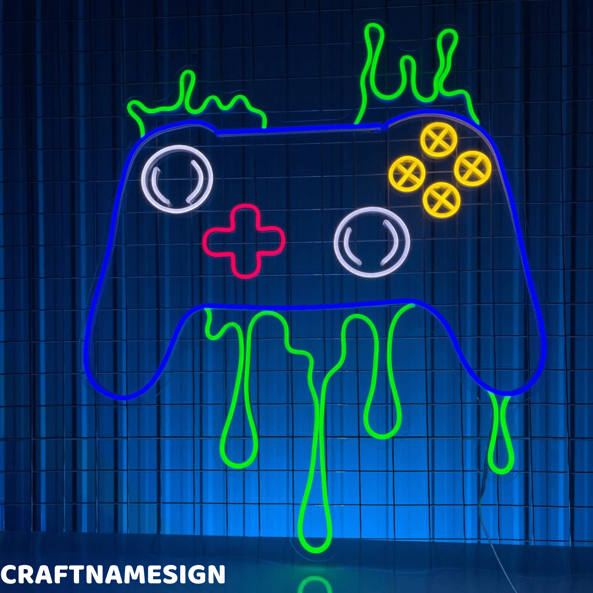 Craftnamesign Dripping Game Arcade Neon Sign, Game Gaming Room Wall Art ...