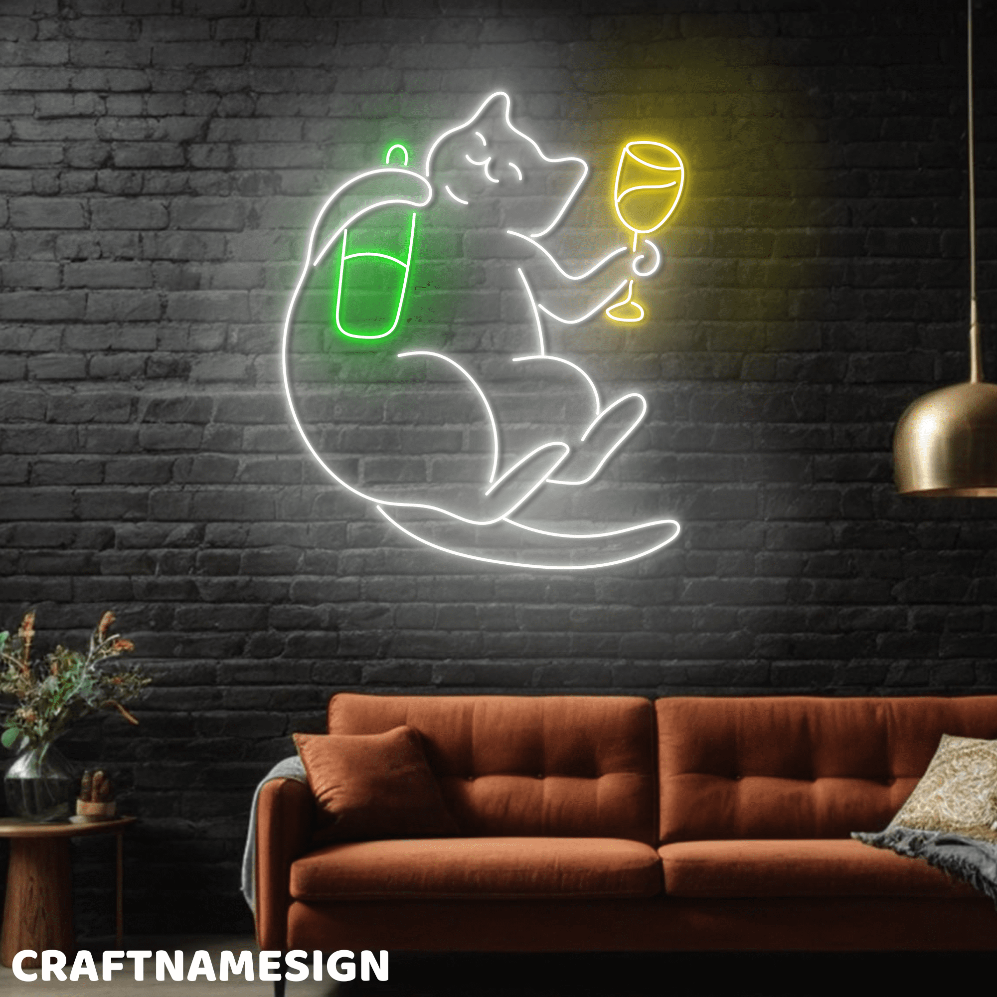 Craftnamesign Drunk Cat Neon Sign, Pet Store Wall Art, Bar Pub Wall ...