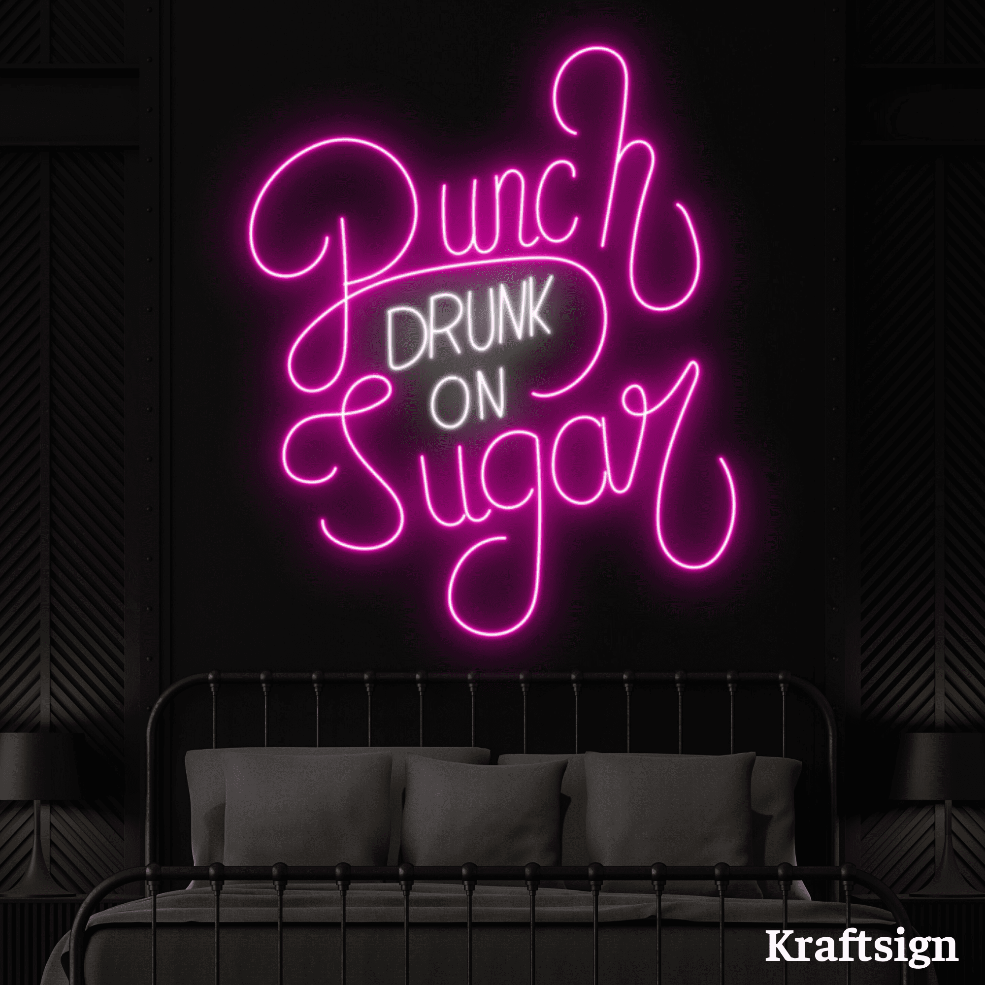 Craftnamesign Drunk On Sugar Neon Signs, Coffee Shop Decor, Bar Club ...