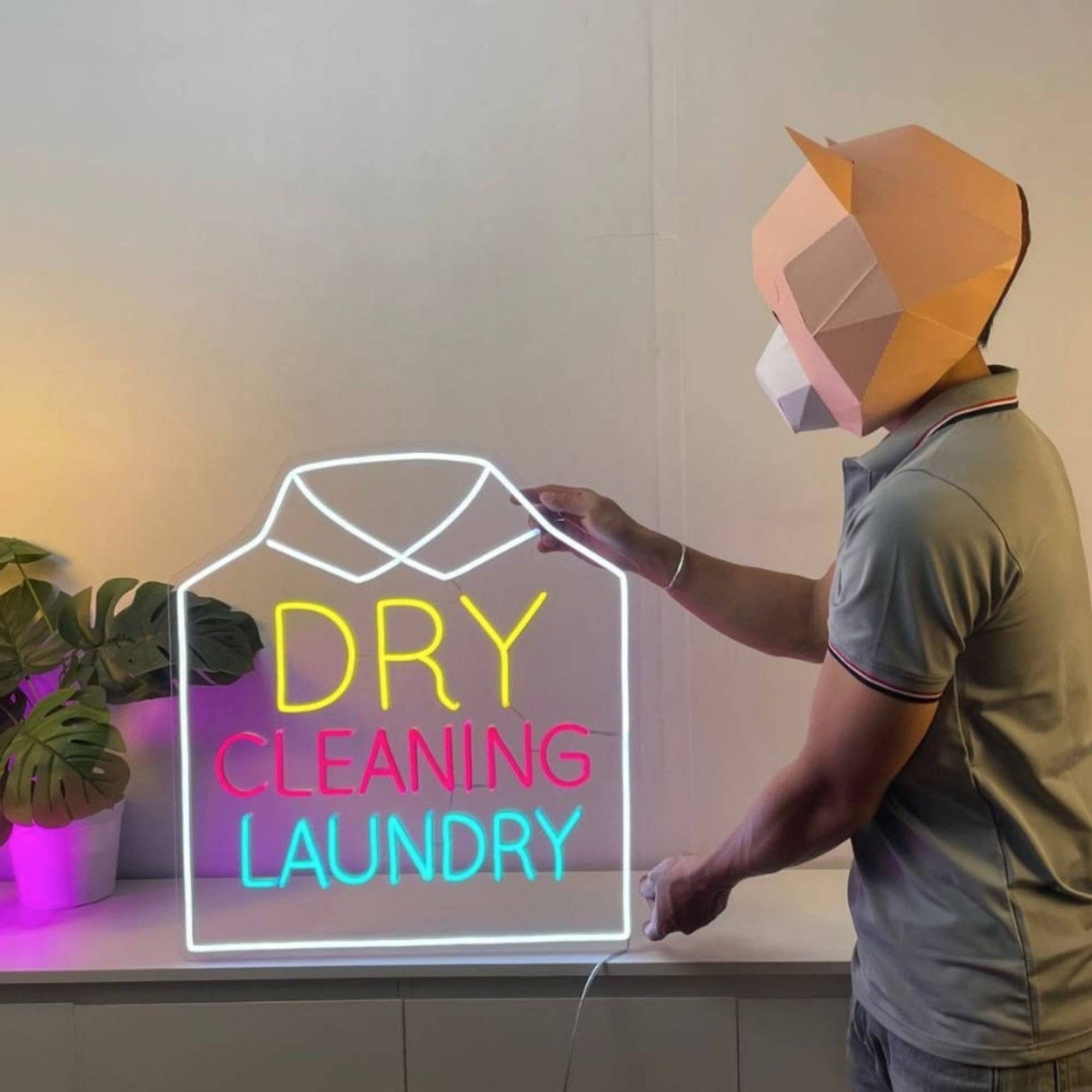 Craftnamesign Dry Cleaning Laundry Neon Light Wall Sign, Laundry Led ...