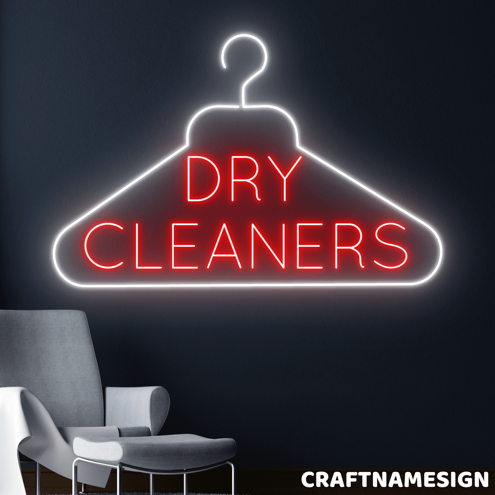 Craftnamesign Dry Cleaning Neon Sign, Laundry Room Wall Decor, Dry ...