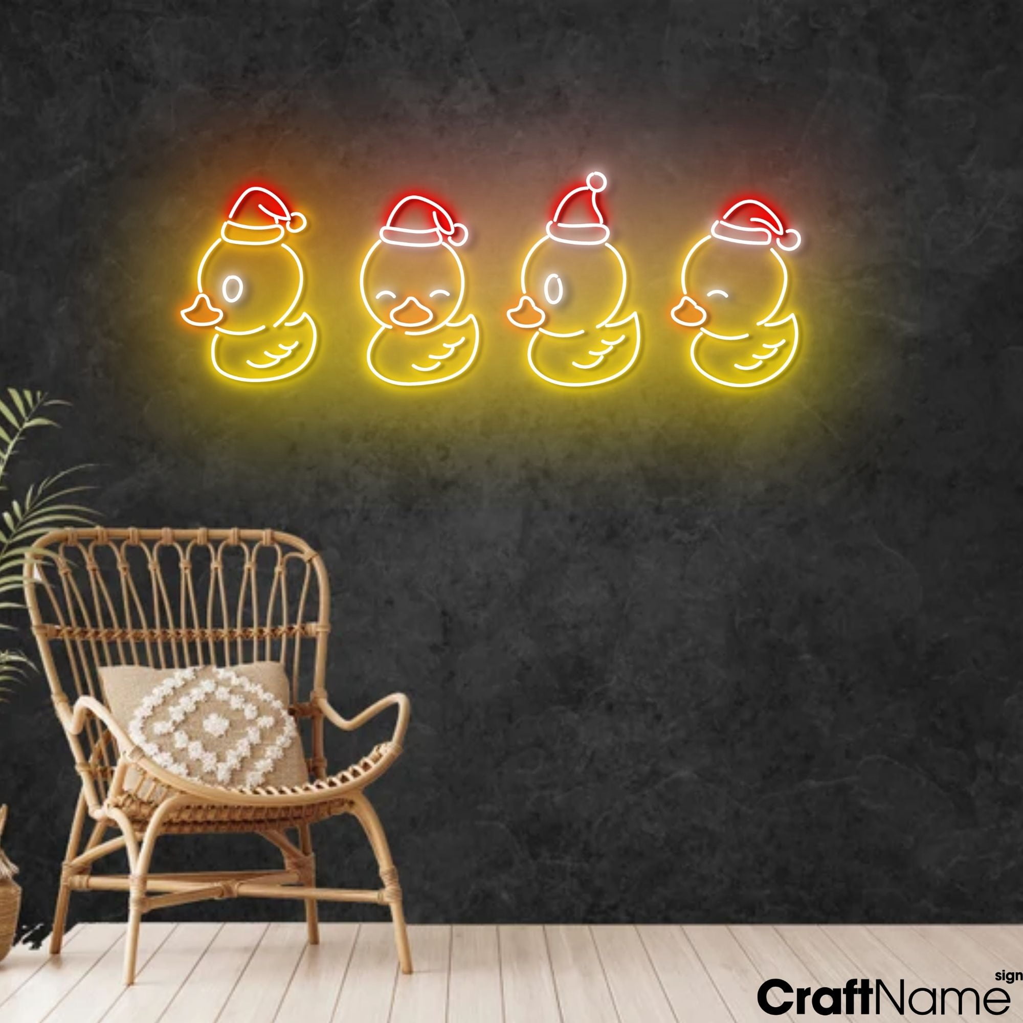 Craftnamesign Duck Christmas Neon Light, Nursery LED Sign Wall Art ...