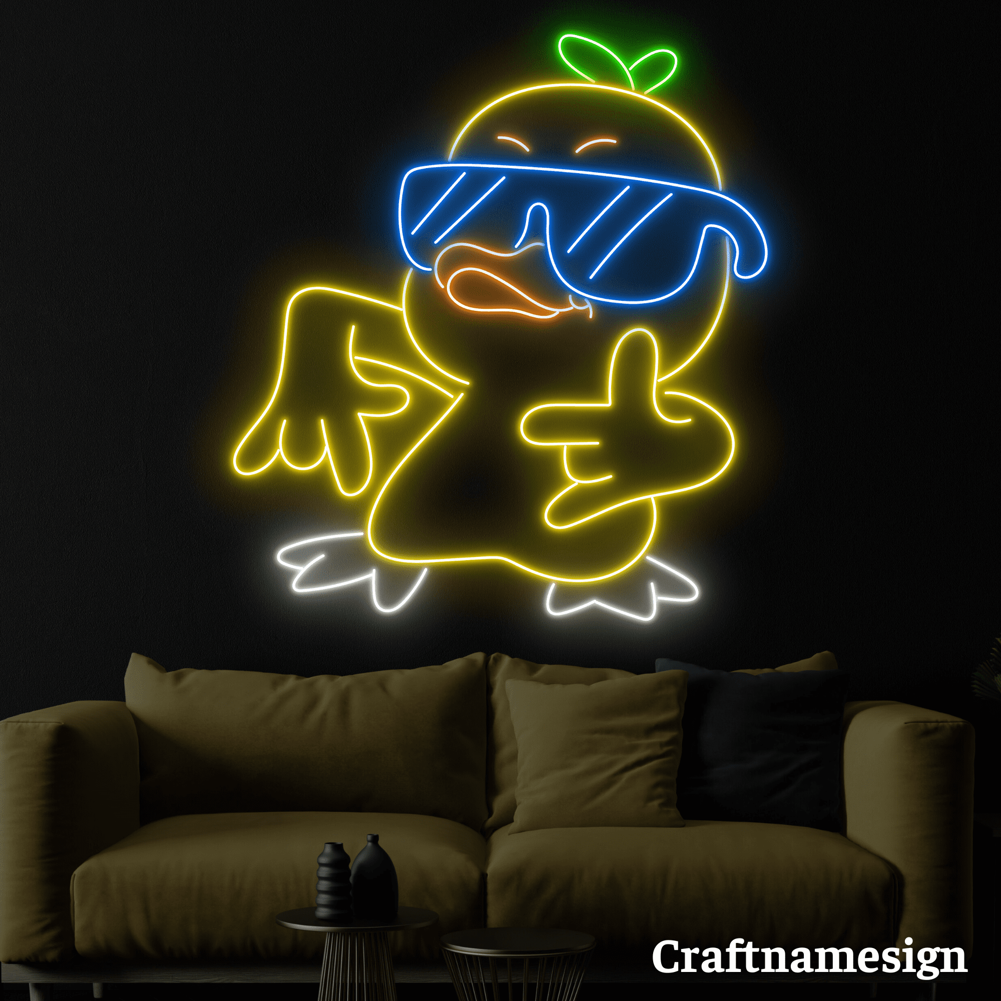 Craftnamesign Duck Hip Hop Neon Sign for Man Cave Bedroom Dance Class Wall Art - Walmart.com