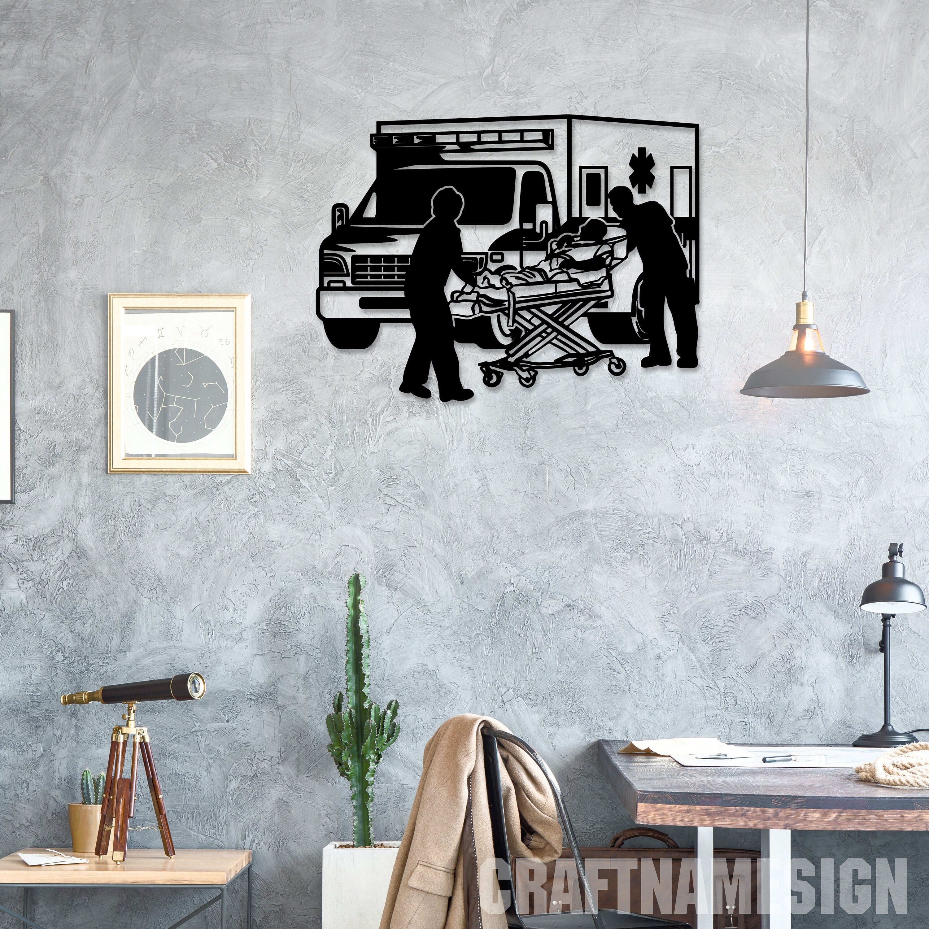 Craftnamesign EMS Rescue Squad Truck Metal Sign, Emergency Ambulance ...