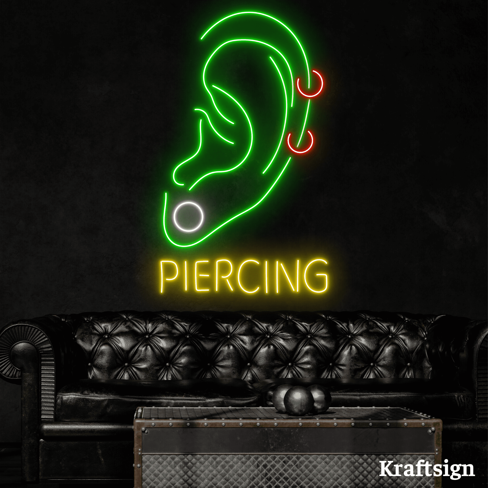 Craftnamesign Ear Piercing Neon Sign, Piercing Sign, Piercing LED Decor ...