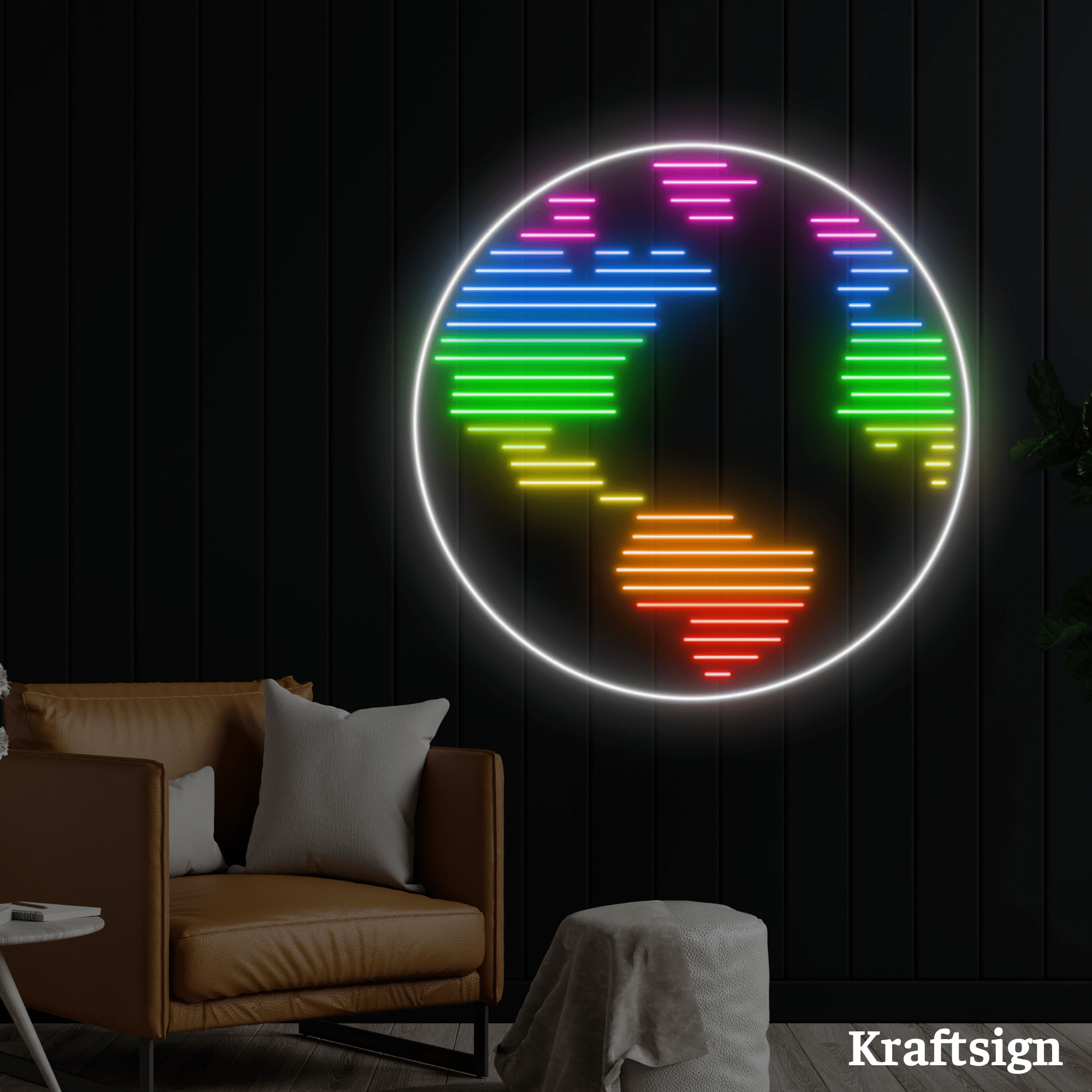 Craftnamesign Earth Map Neon sign, Earth LED Sign, Bedroom Decor, Dad ...