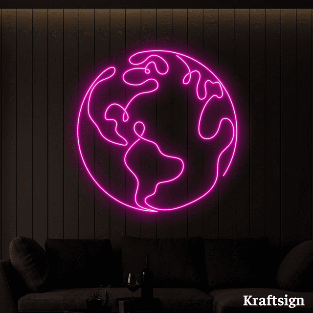 Craftnamesign Earth Neon Sign,Bedroom Decor,Earth Signs,Travel Lover ...