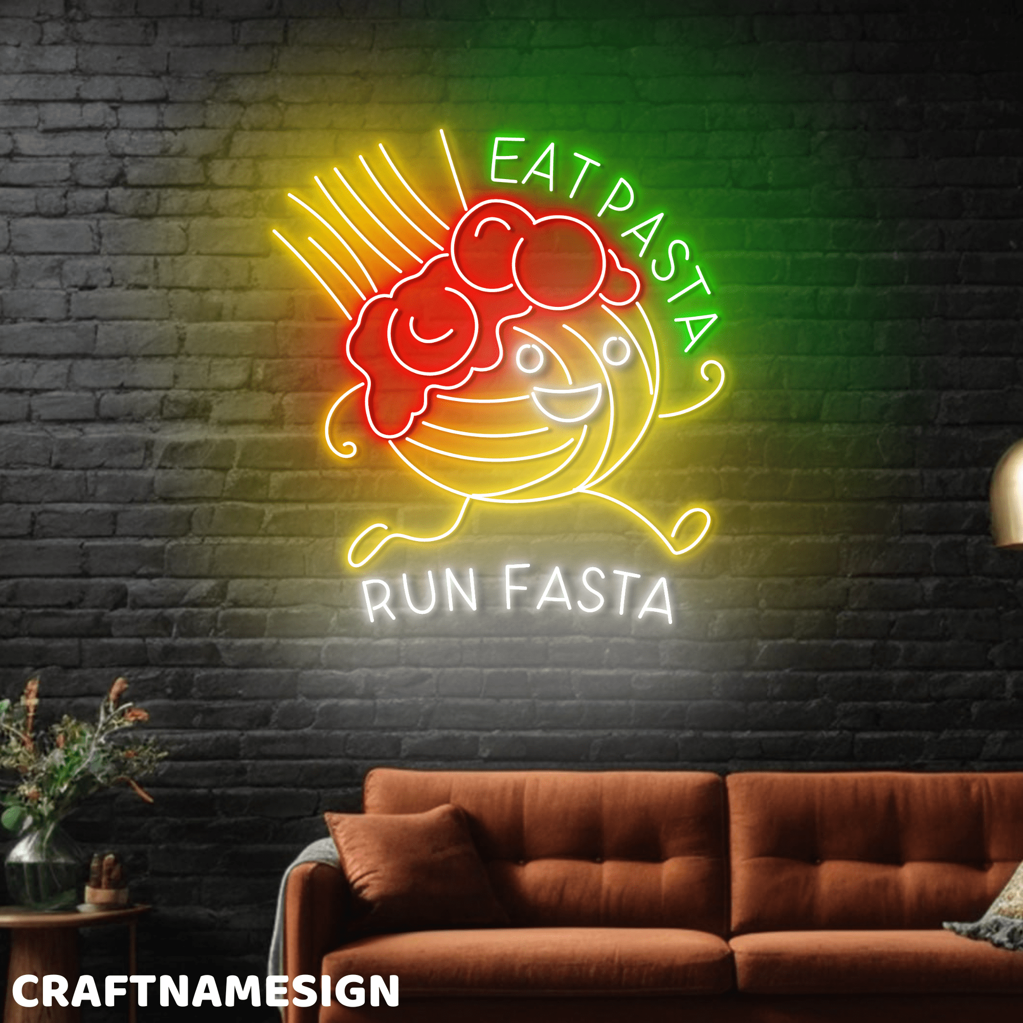 Craftnamesign Eat Pasta Neon Sign, Pasta Wall Sign, Italian Restaurant ...