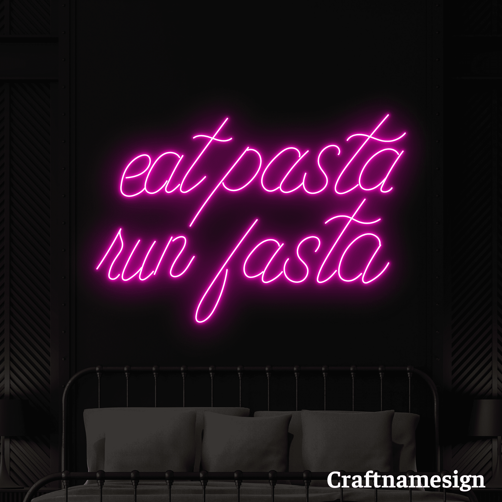 Craftnamesign Eat Pasta Run Fasta Neon Sign Paata Restaurant Shop Food ...