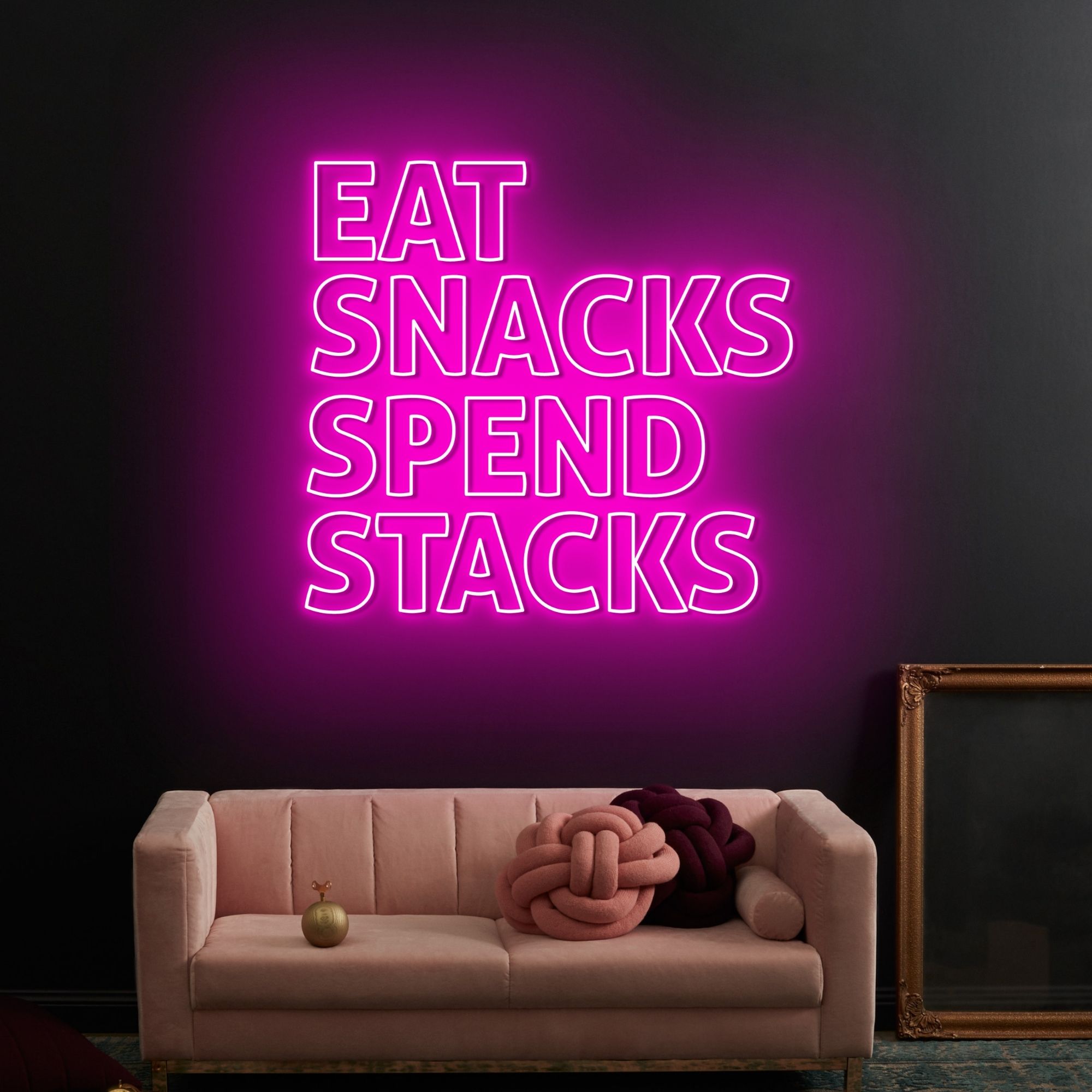 Craftnamesign Eat Snacks Spend Stacks Neon Sign, Snack Bar Led Sign ...