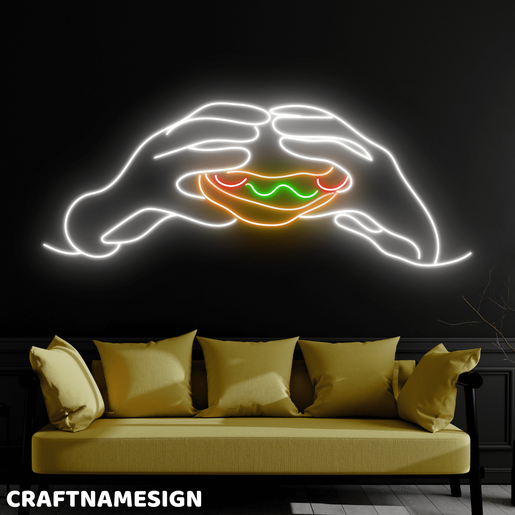 Craftnamesign Eating Burger Neon Sign, Hamburger Store Wall Art, Burger ...