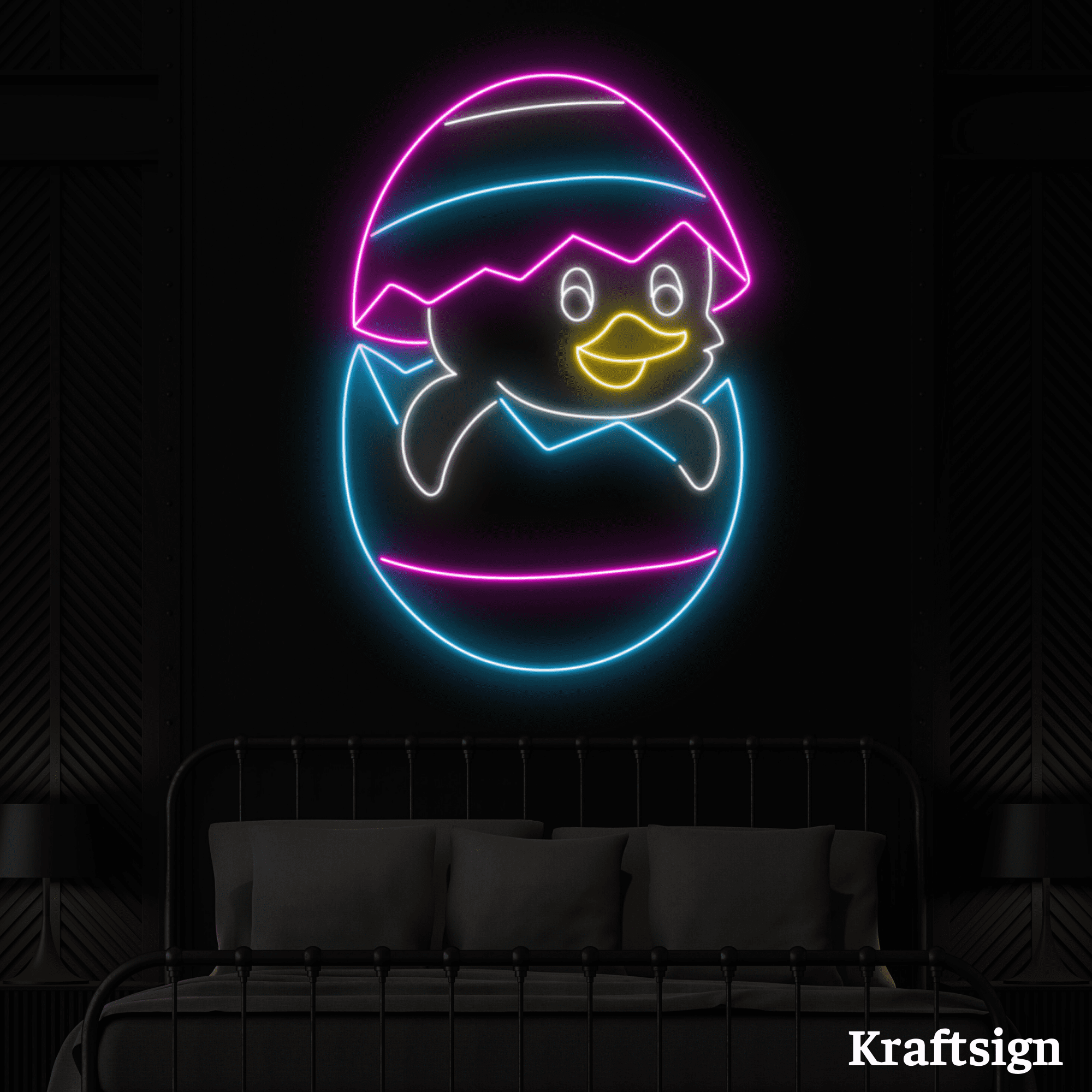 Craftnamesign Egg Duck Neon Sign, Easter Day Sign, Nursery Kid Room ...