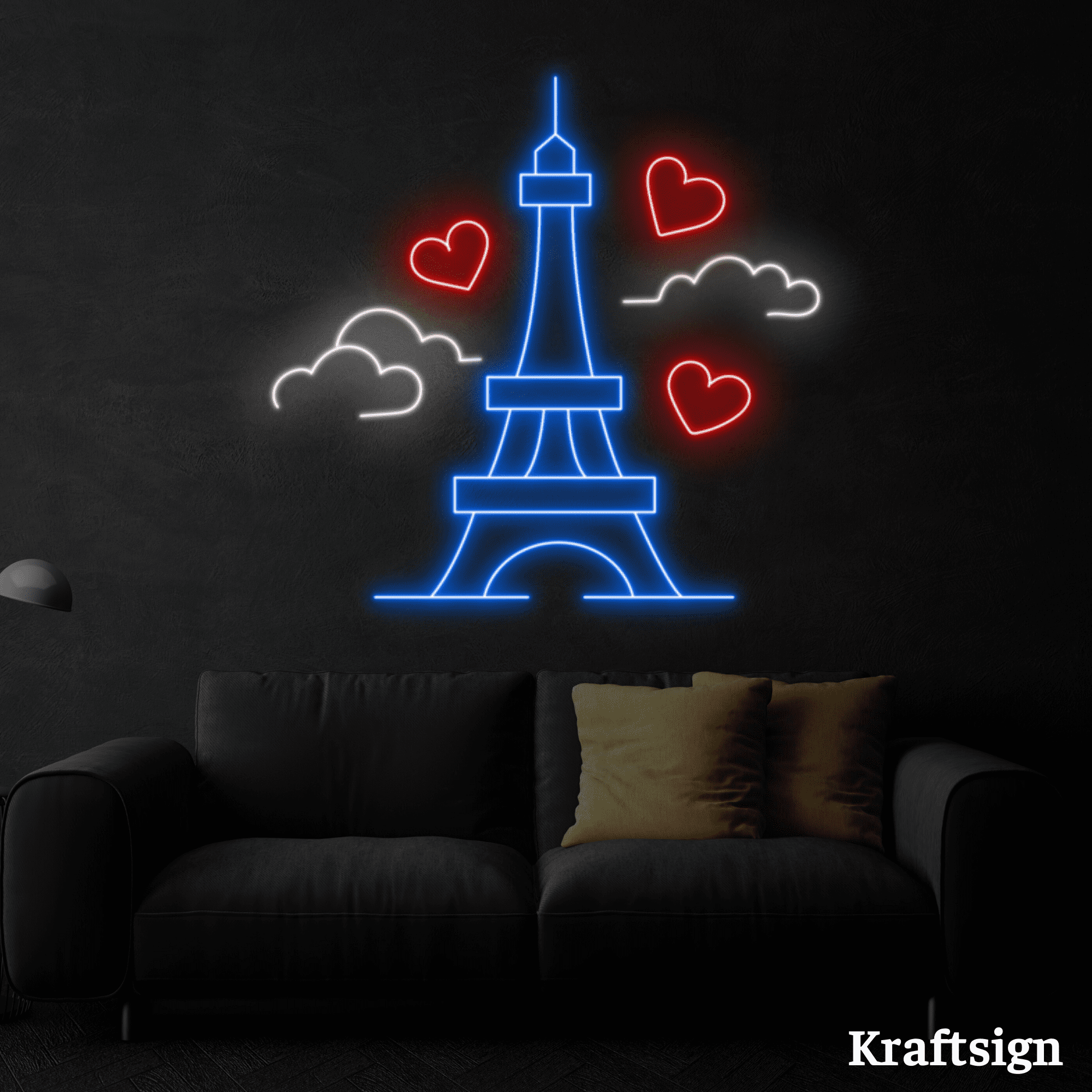 Craftnamesign Eiffel Tower Neon Sign, Paris Restaurant Decor, Eiffel ...