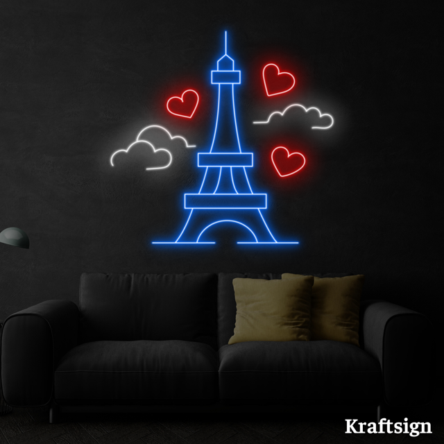 Craftnamesign Eiffel Tower Neon Sign, Paris Restaurant Decor, Eiffel ...
