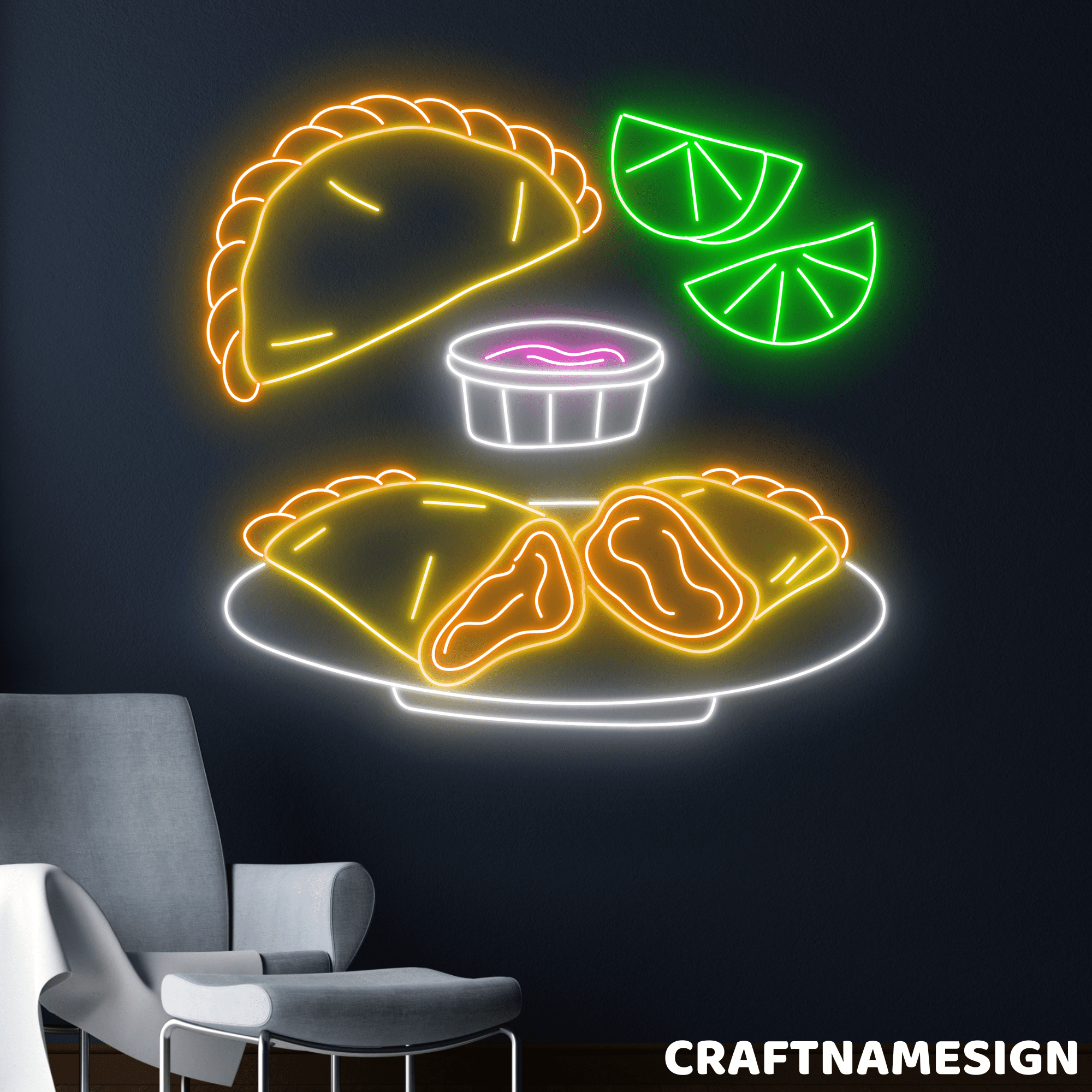 Craftnamesign Empanada Neon Sign, Empanada Store Wall Decor, Restaurant ...