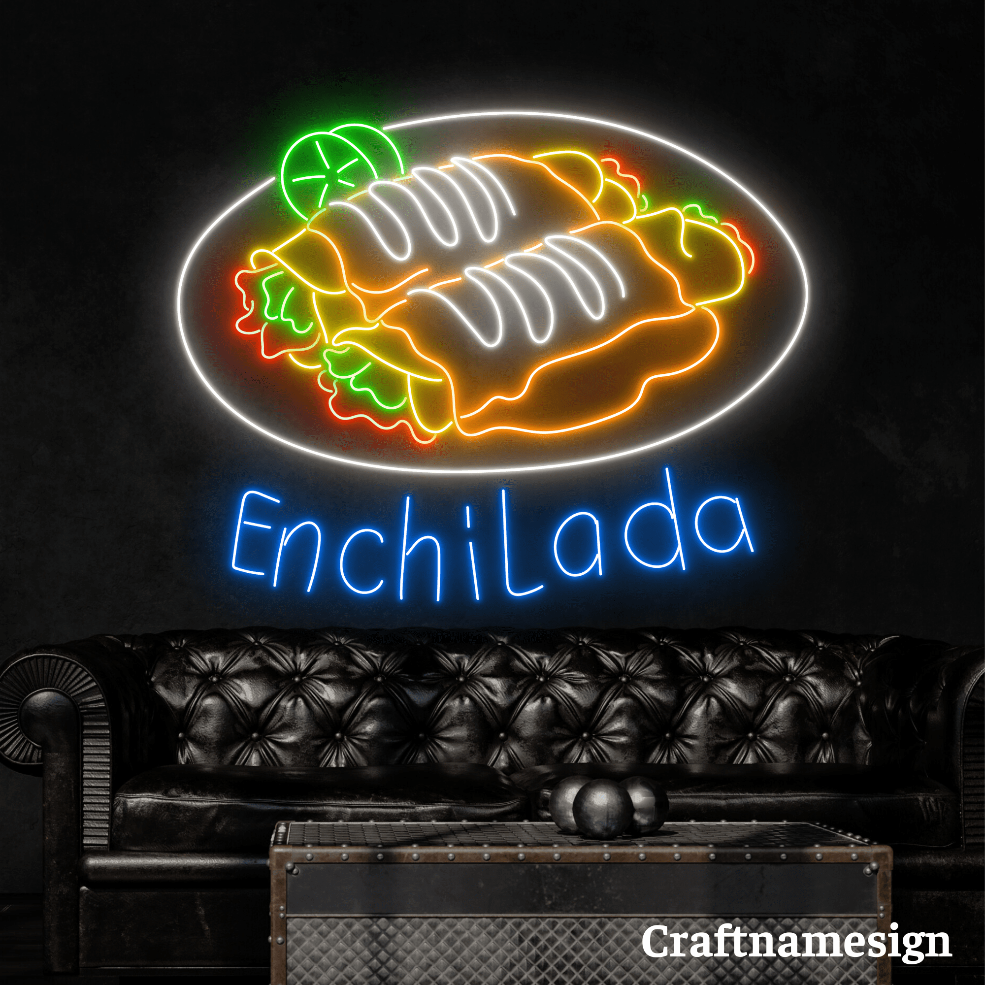 Craftnamesign Enchilada Neon Sign for Mexican Food Restaurant Wall ...