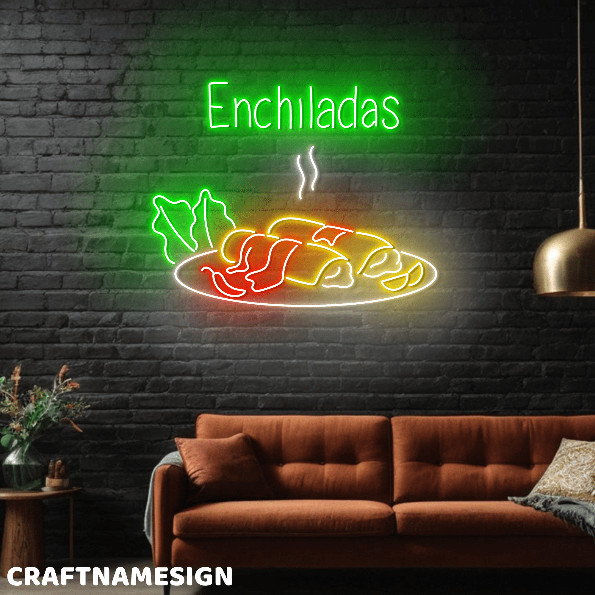 Craftnamesign Enchiladas Neon Sign, Mexican Food Wall Art, Restaurant ...