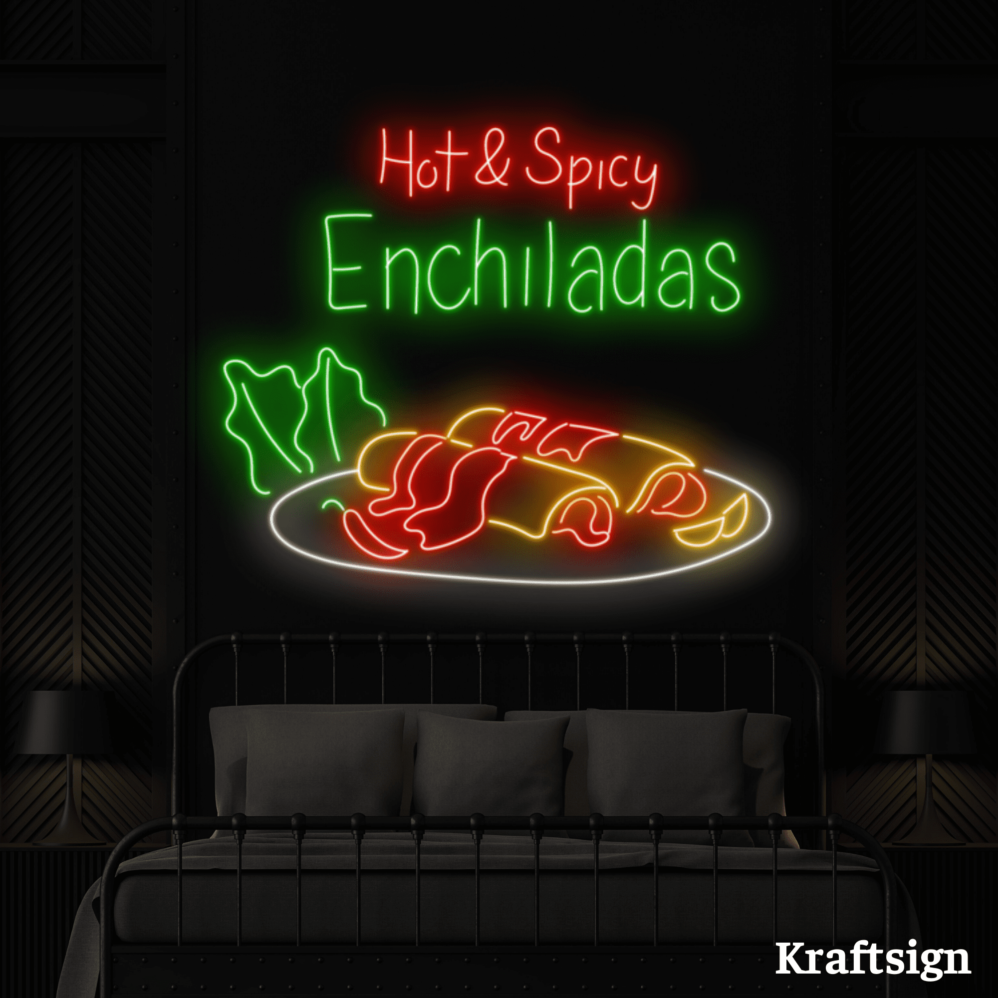 Craftnamesign Enchiladas Neon Sign, Mexico Restaurant Decor, Tacos LED ...