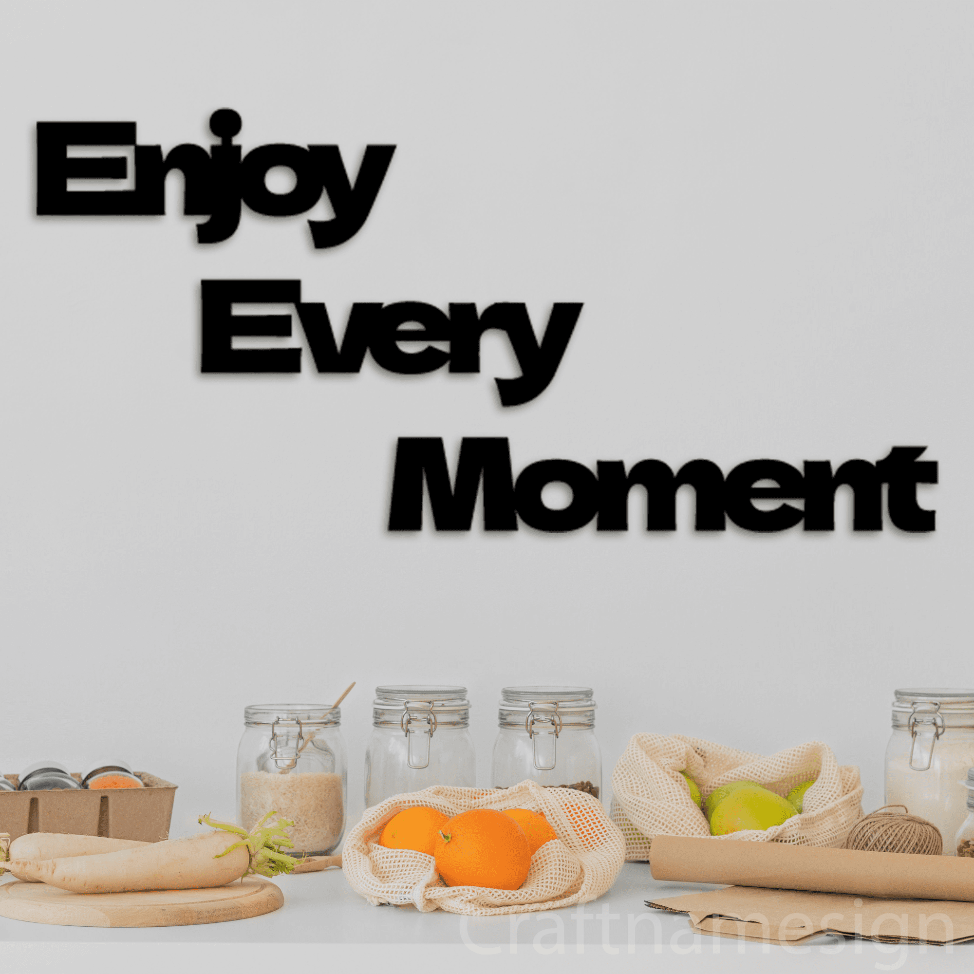 Craftnamesign Enjoy Every Moment Metal Wall Art, Kitchen Wall Decor ...