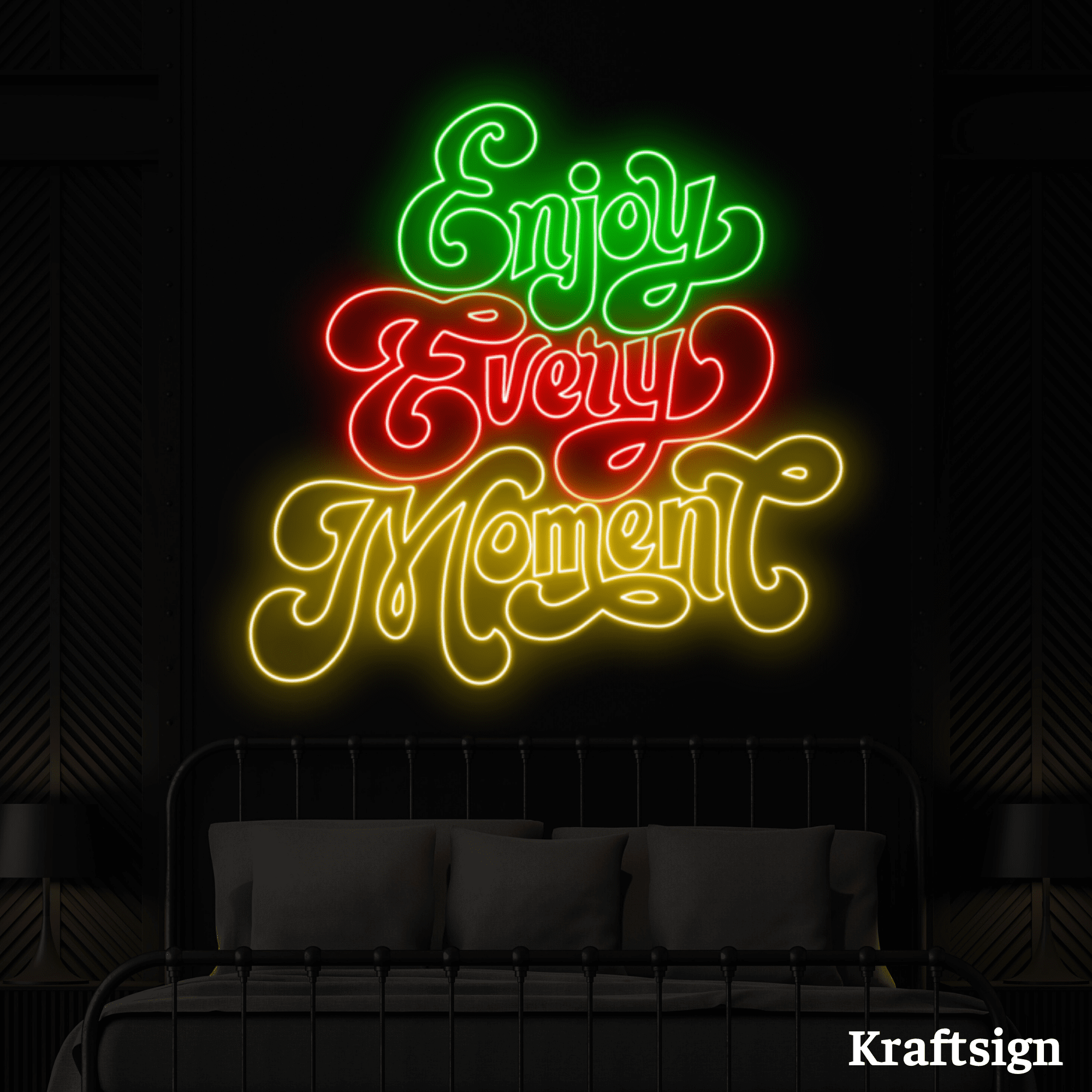 Craftnamesign Enjoy Every Moment Neon Sign, Bedroom Decor, Bar Club ...