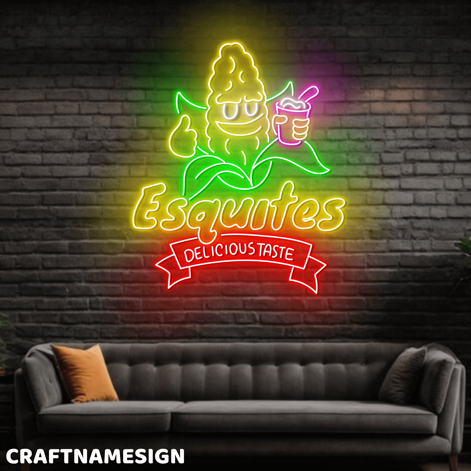 Craftnamesign Esquites Neon Sign, Welcome Sign For Mexican Street Corn ...