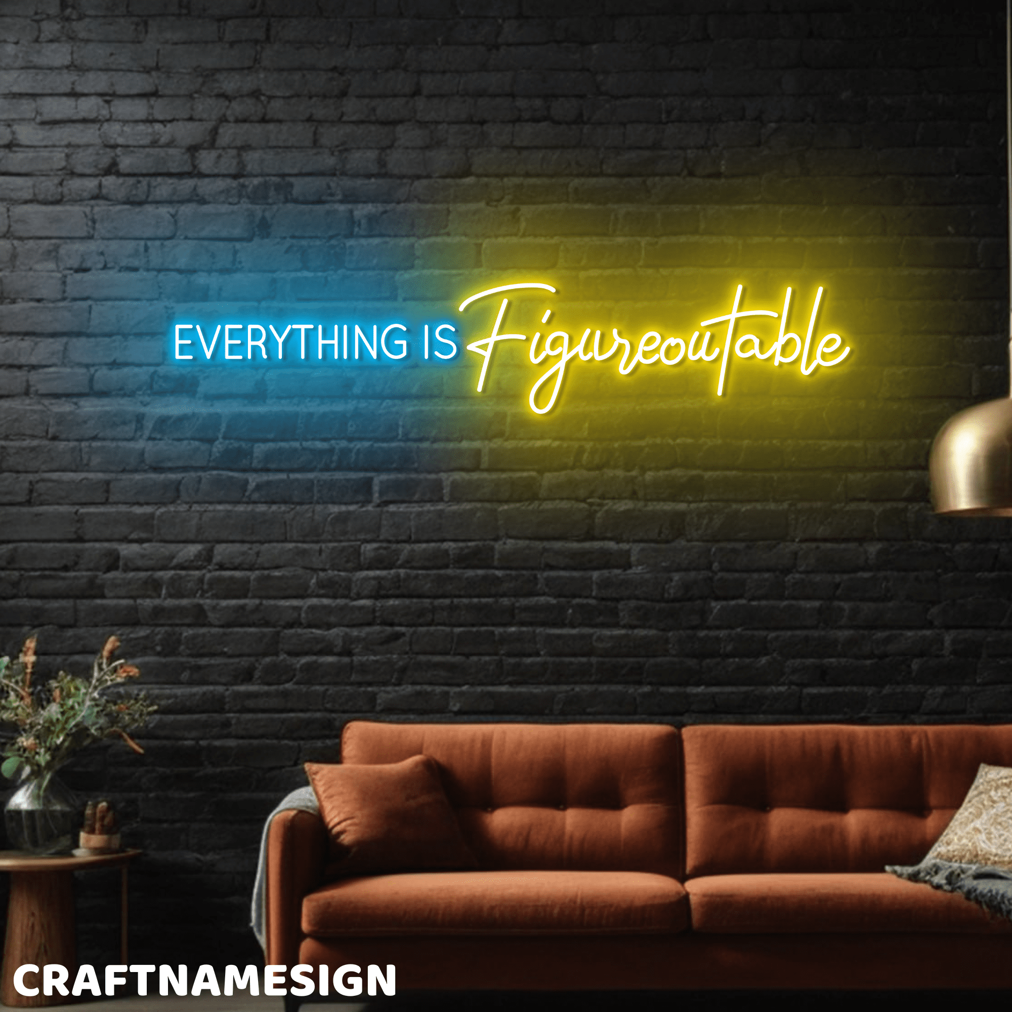 Craftnamesign Everything Is Figureoutable Neon Light For Office Store ...
