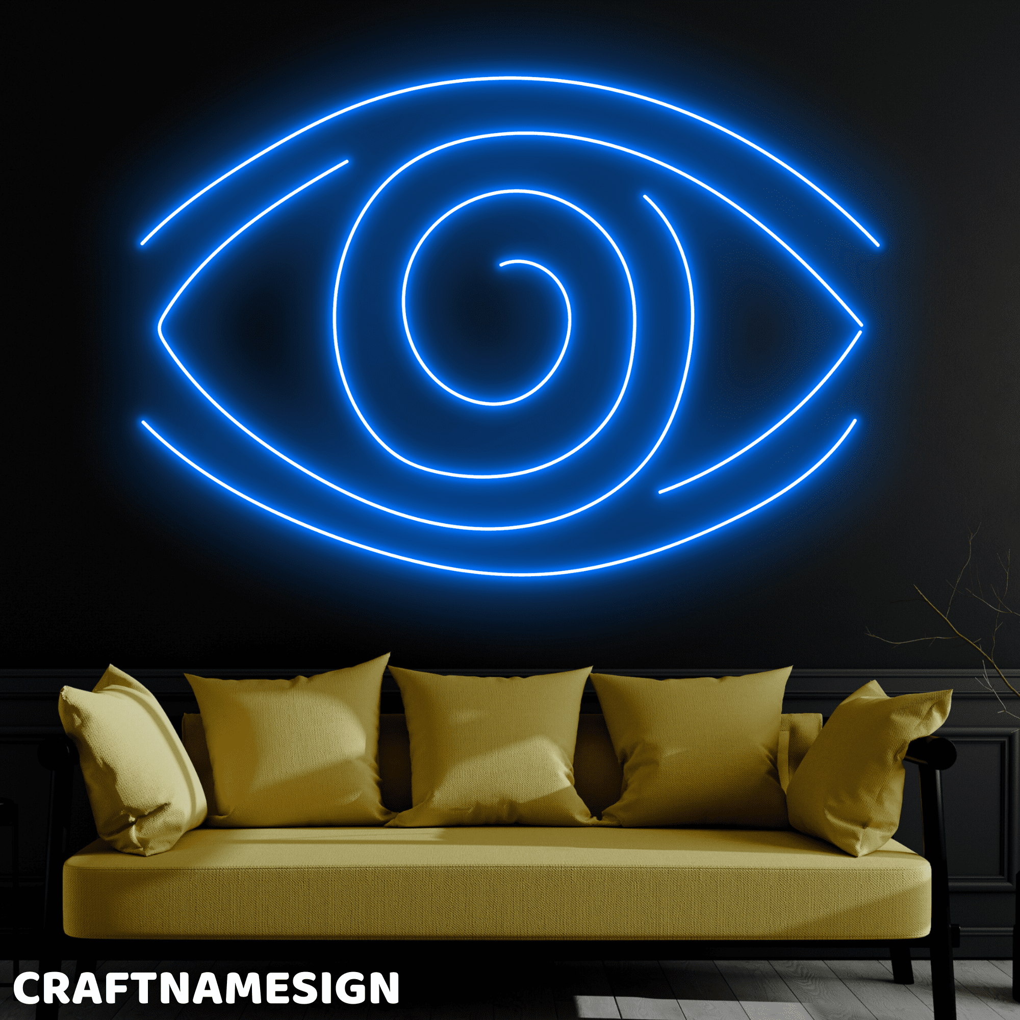 Craftnamesign Evil Eye Neon Sign, Minimalist Wall Art, Living Room Wall ...